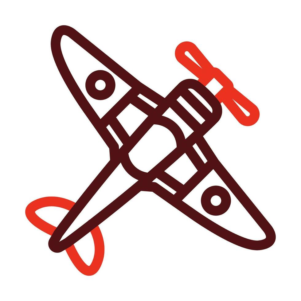 Airplane Vector Thick Line Two Color Icons For Personal And Commercial ...