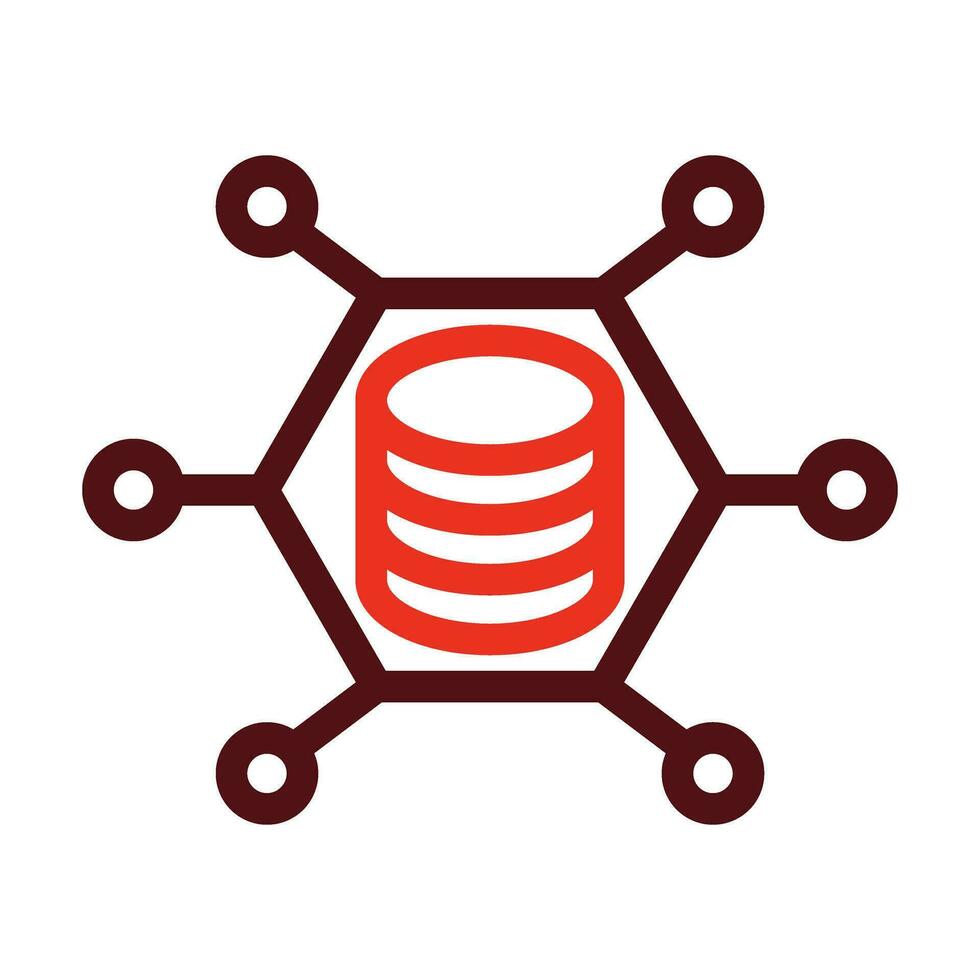 Network Data Vector Thick Line Two Color Icons For Personal And