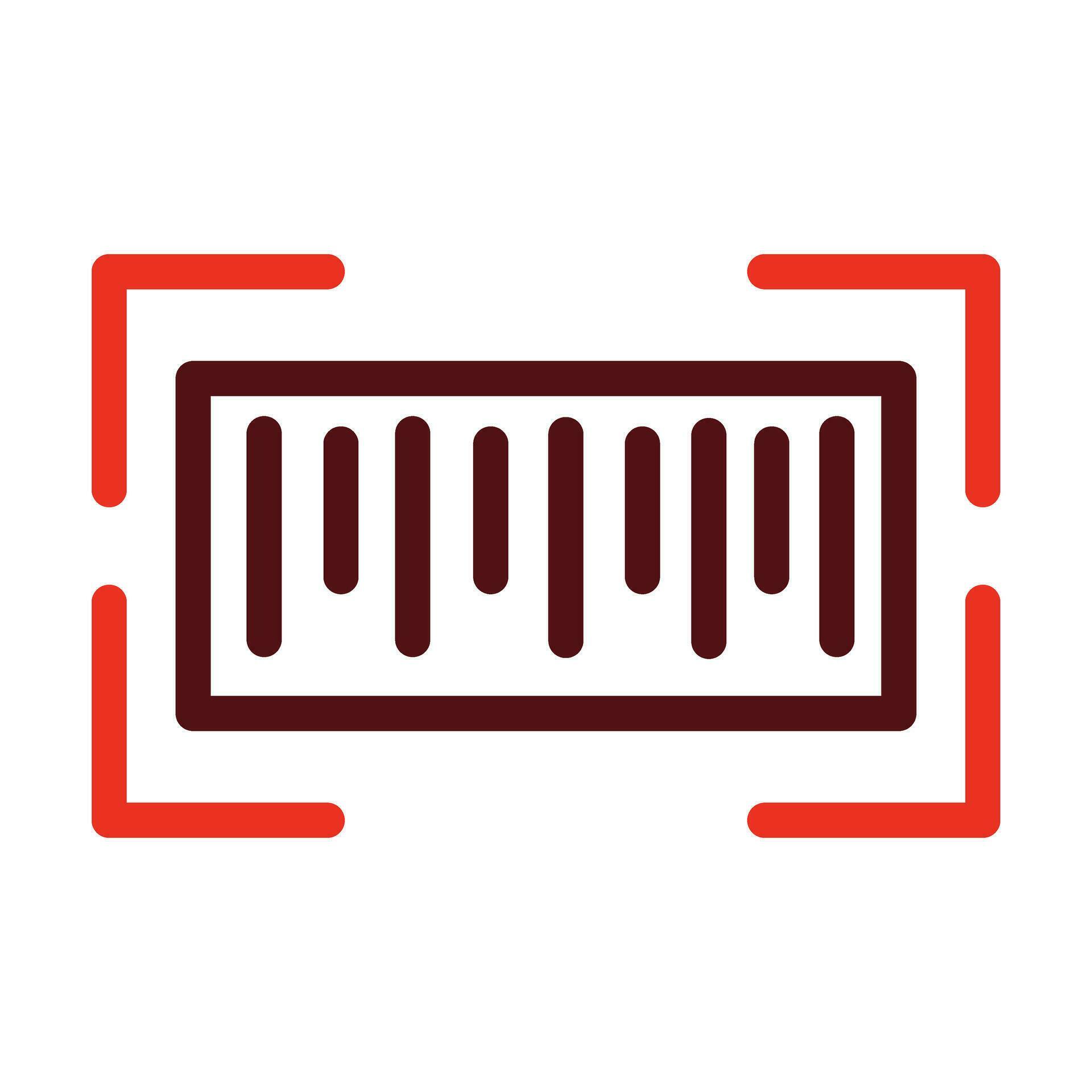 Bar Code Vector Thick Line Two Color Icons For Personal And Commercial ...