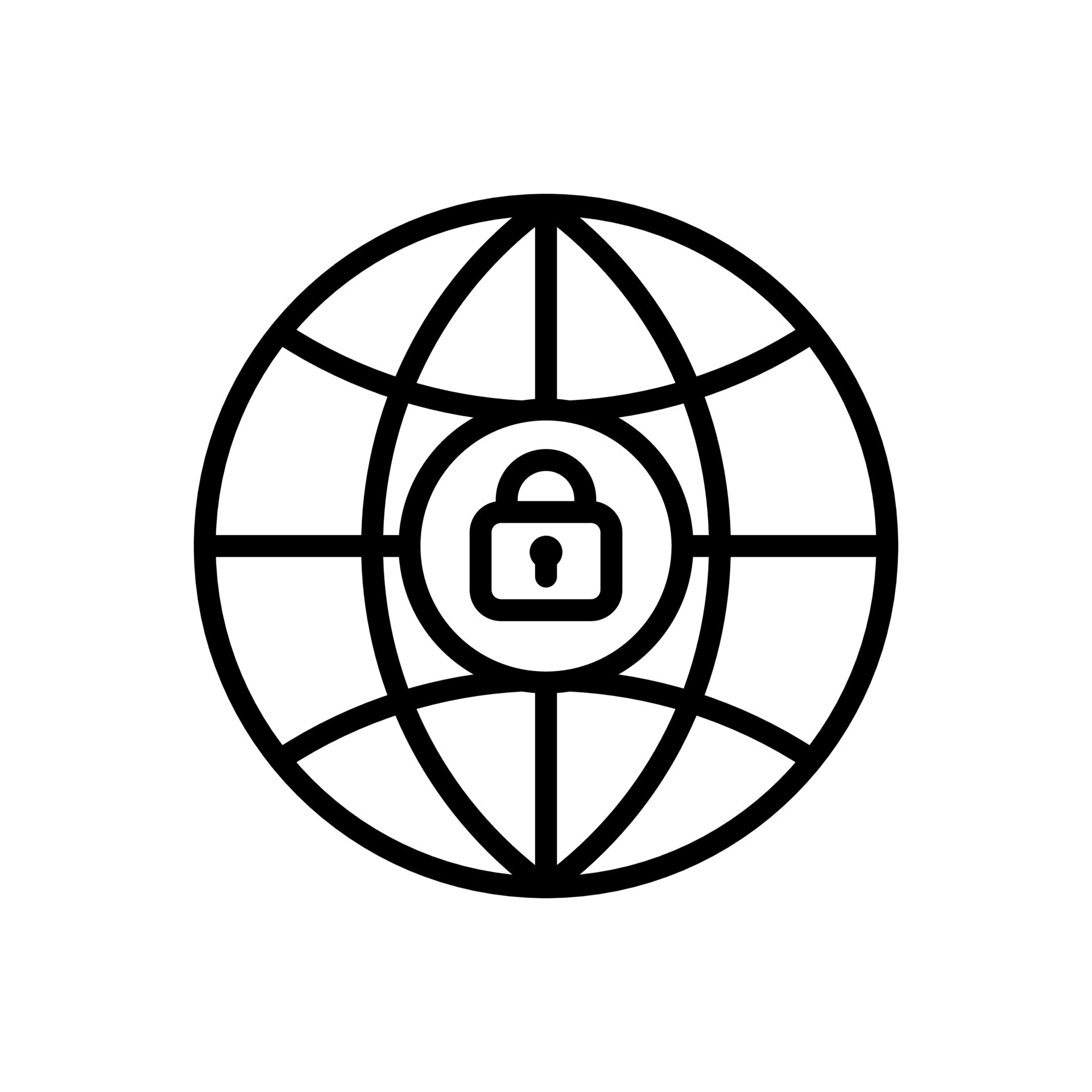 Global Network Security Internet Web Protection Concept Icon In Line Style Design Isolated On
