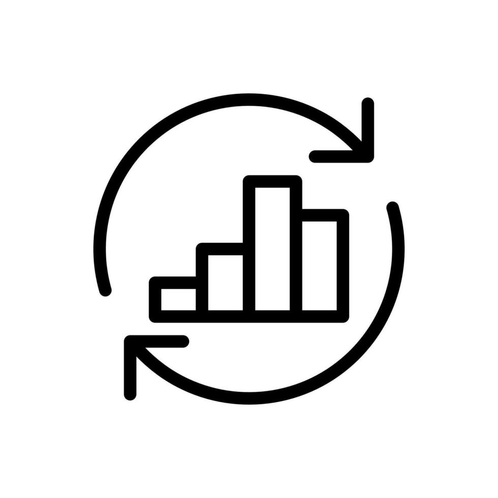Data analysis, data processing icon in line style design isolated on ...