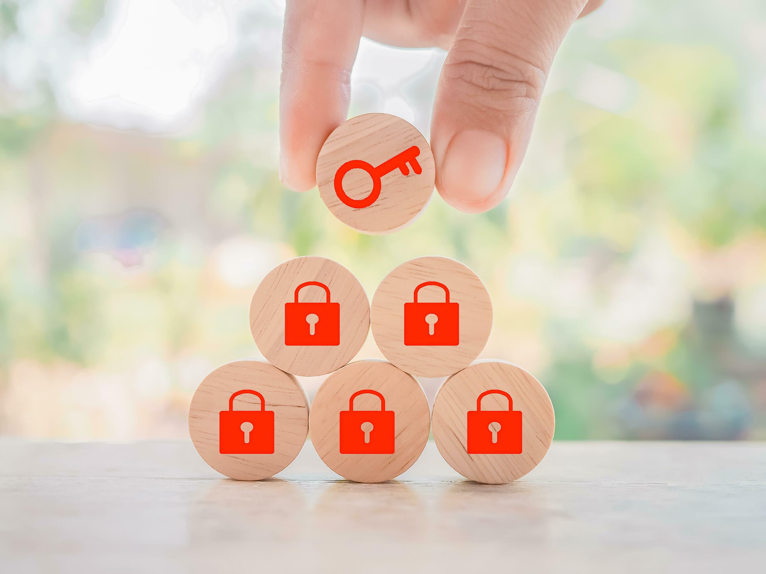 Close Up Hand Arranging Red Key For Finding Solutions Concept Business Problem Solving Keys