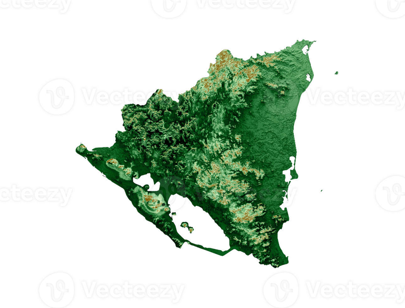 Nicaragua Topographic Map 3d Realistic Map Color 3d Illustration 30548984 Png
