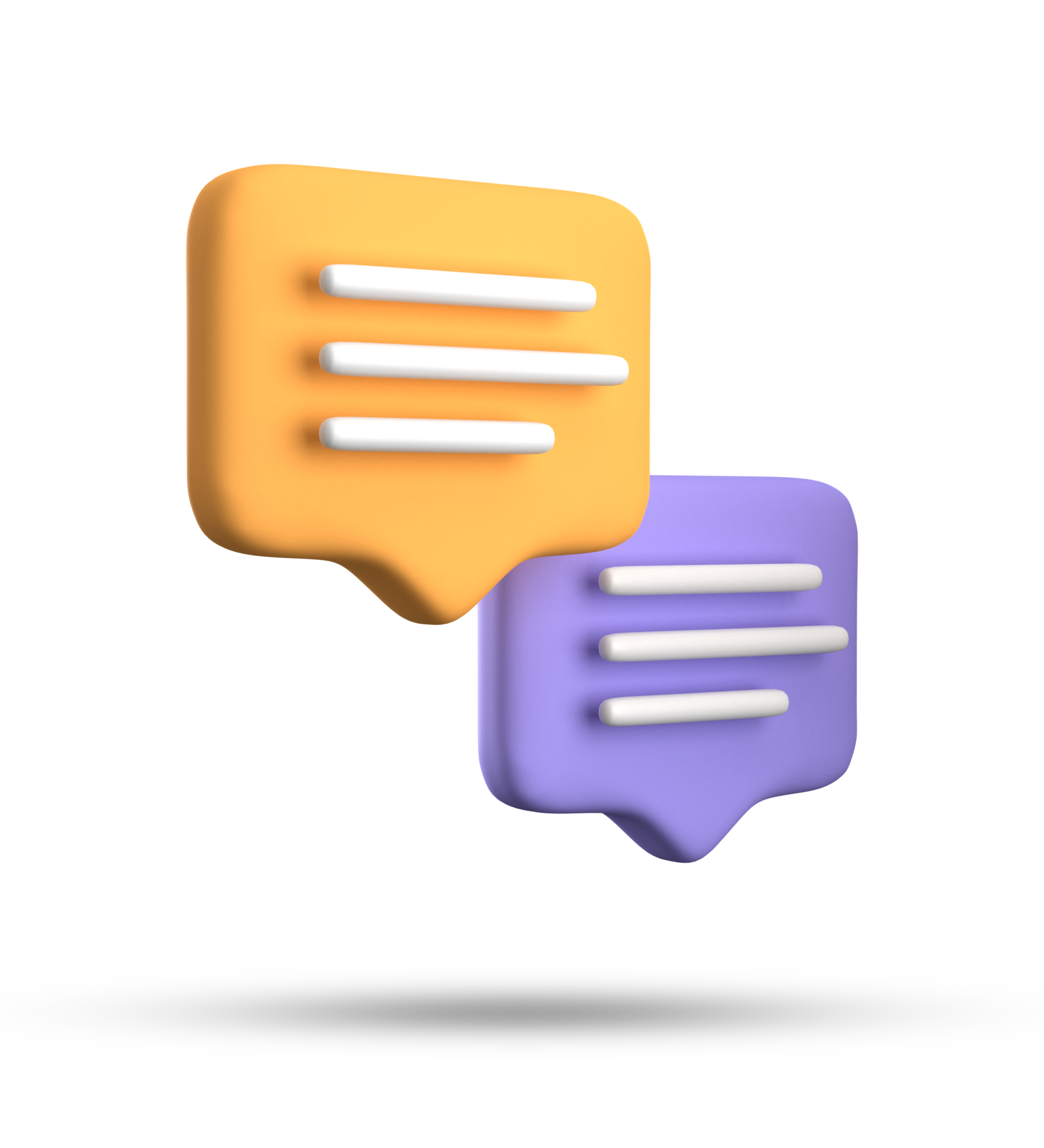 3d rendering of speech bubble with notification icons, 3D pastel yellow ...
