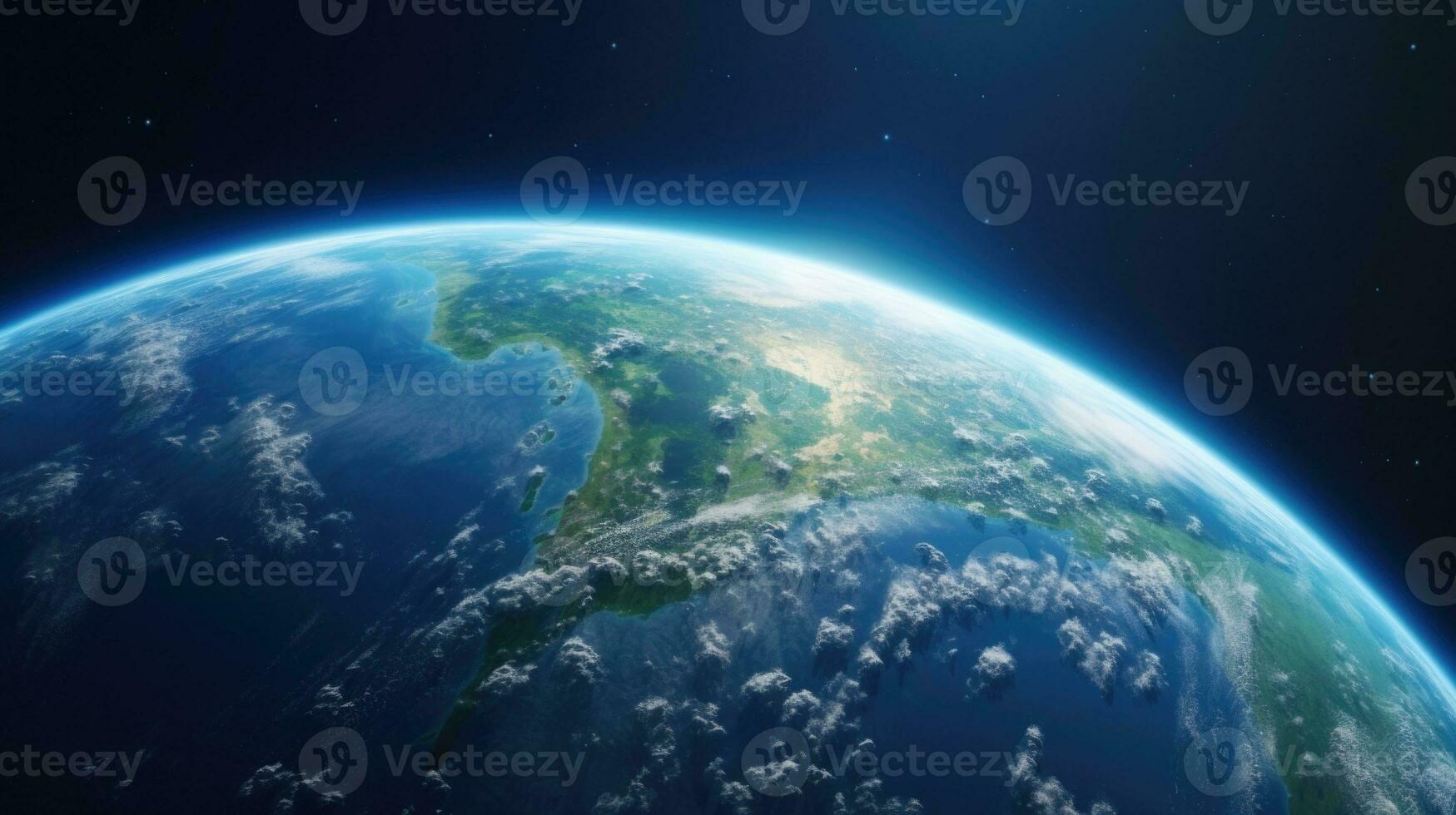 Hermosa Ver De El Planeta Tierra Desde Espacio 3d Ilustración Ai