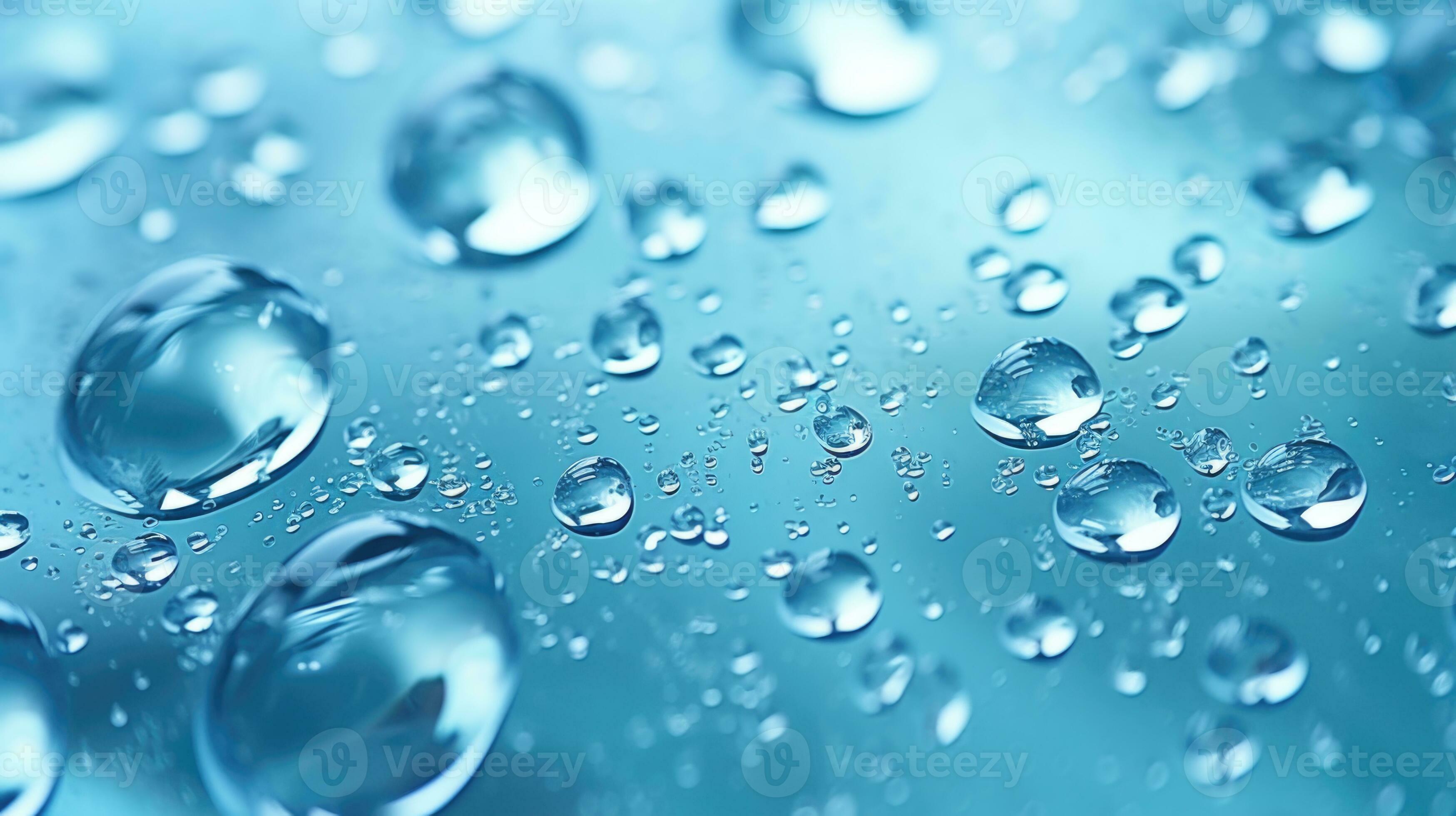 Water drops on a glass surface. Abstract background with bokeh effect ...