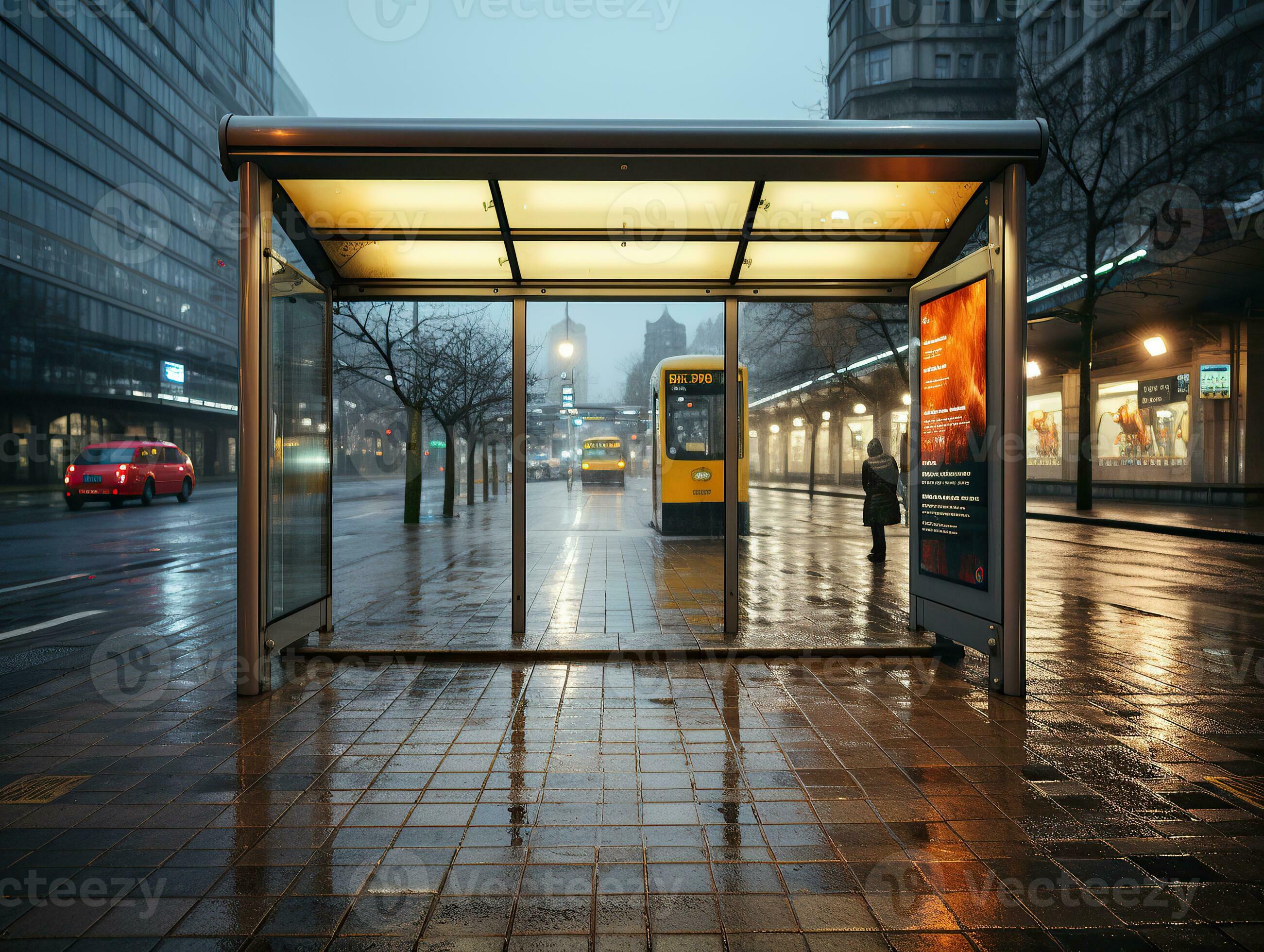 Empty bus stop in the city 30551530 Stock Photo at Vecteezy Empty bus stop in the city 30551530 Stock Photo at Vecteezy
