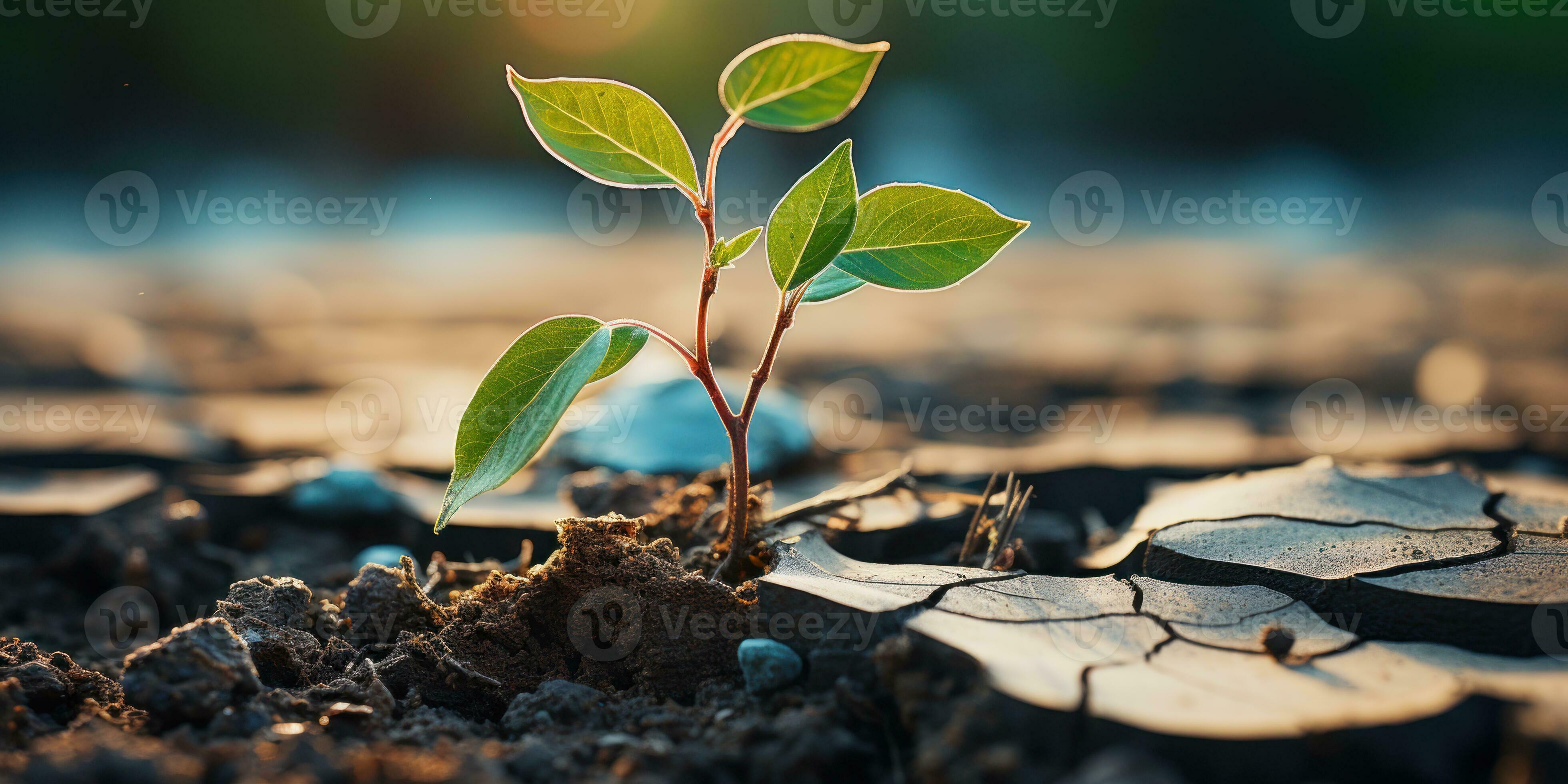 joven planta creciente en el suelo. concepto de nuevo vida y ...