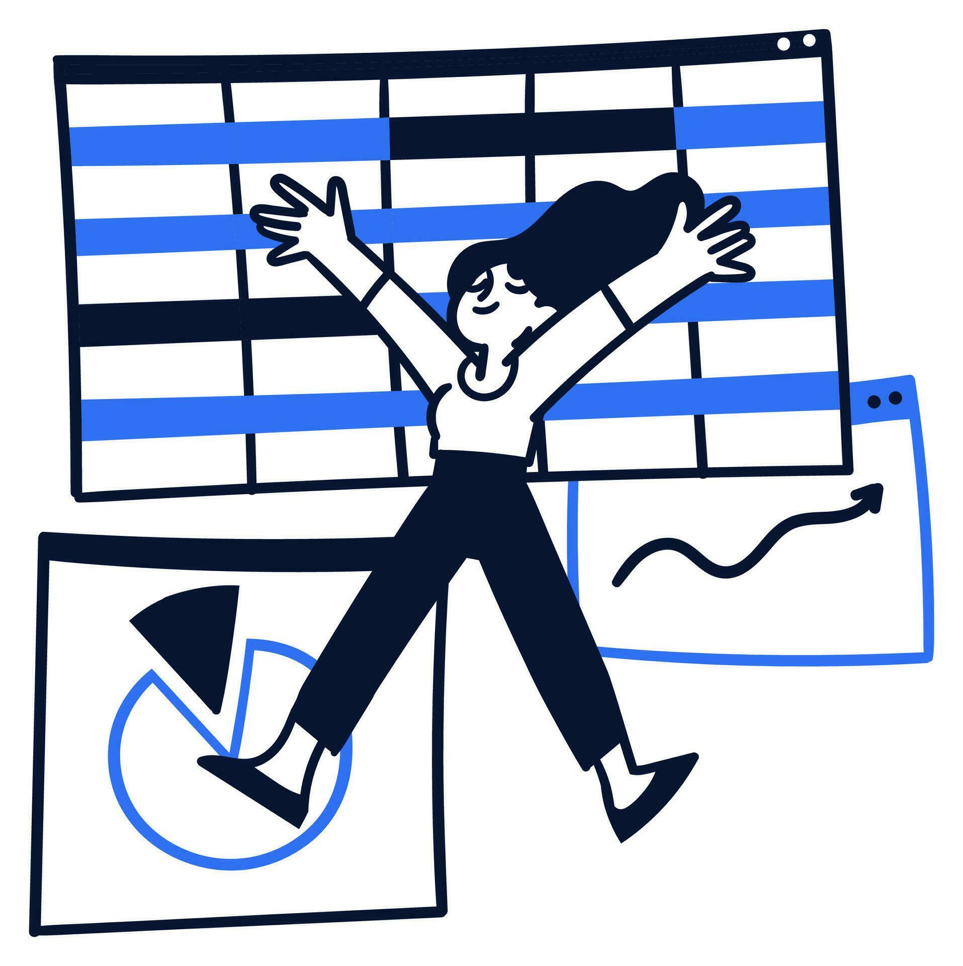 Productive - Work flow - Workplace Vector Illustration 30571466 Vector ...