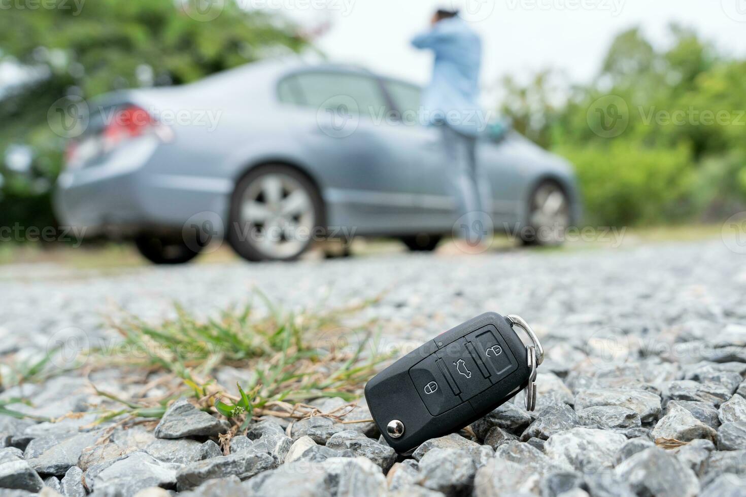 Lost car keys on the ground, Car keys dropped on the floor or fall lying on the street home ...