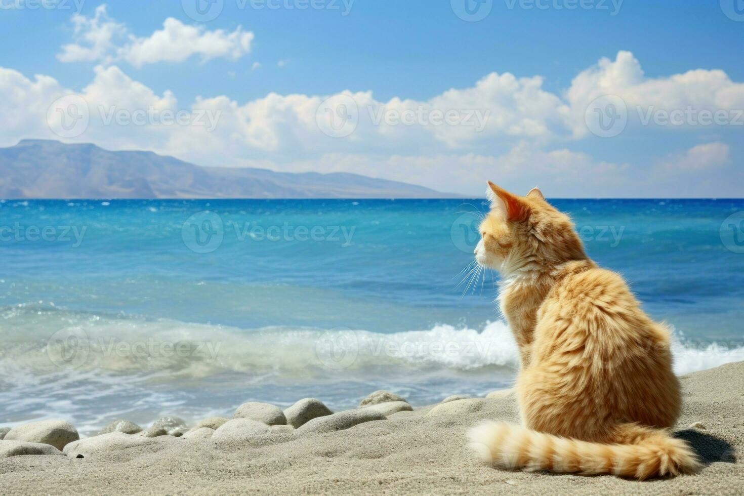 Cat On Beach Stock Photos, Images and Backgrounds for Free Download