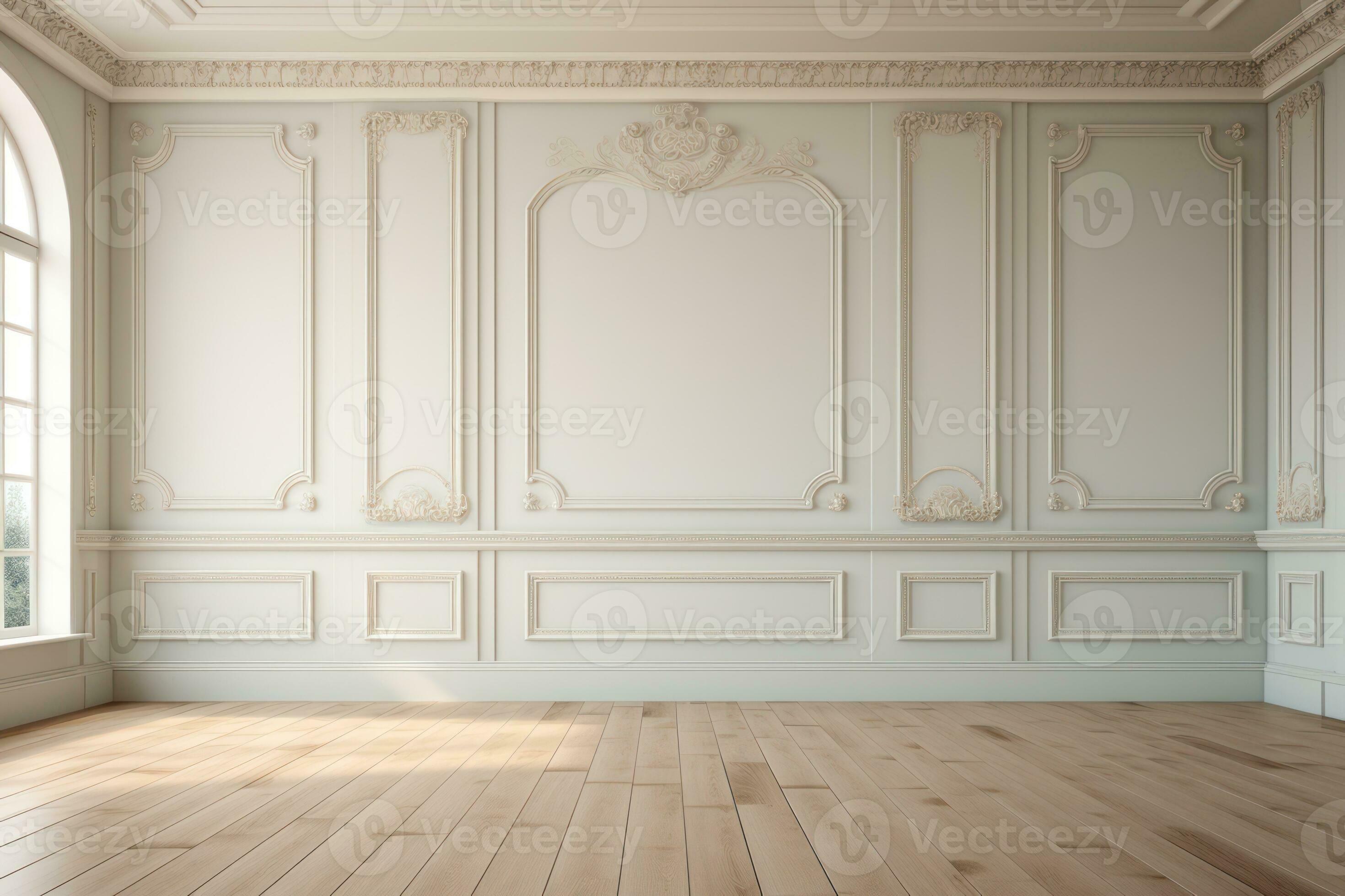 Empty room with clean lines and a minimalist design, bathed in soft ...