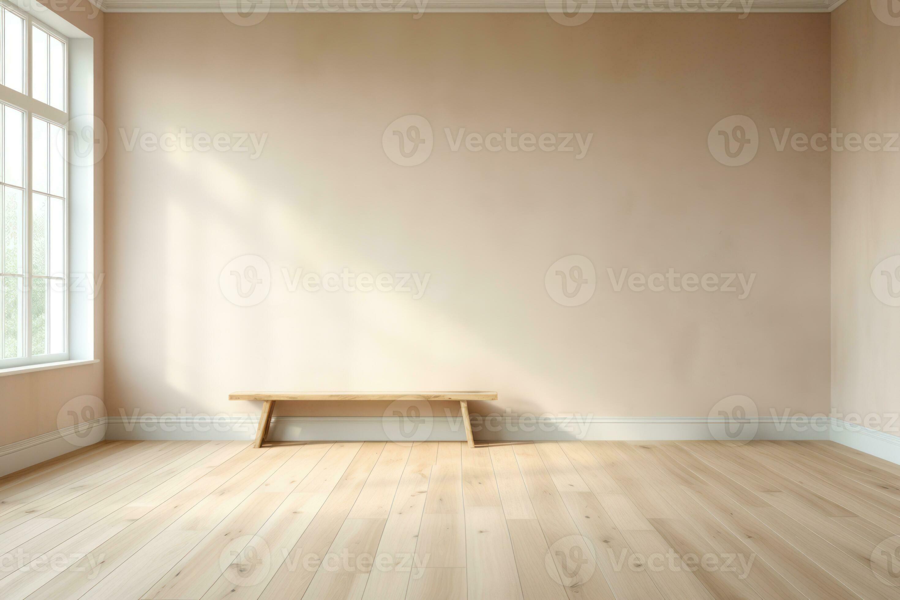 Empty room with clean lines and a minimalist design, bathed in soft ...