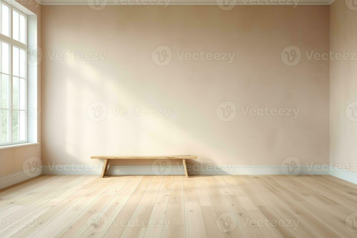 Empty room with clean lines and a minimalist design, bathed in soft ...