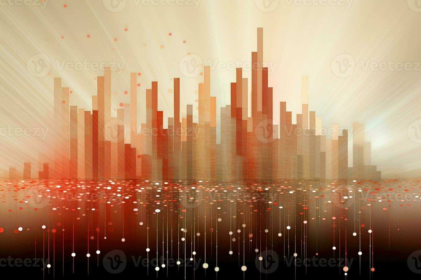 abstract background with a bar graph and beams. Generative AI 30598386 ...