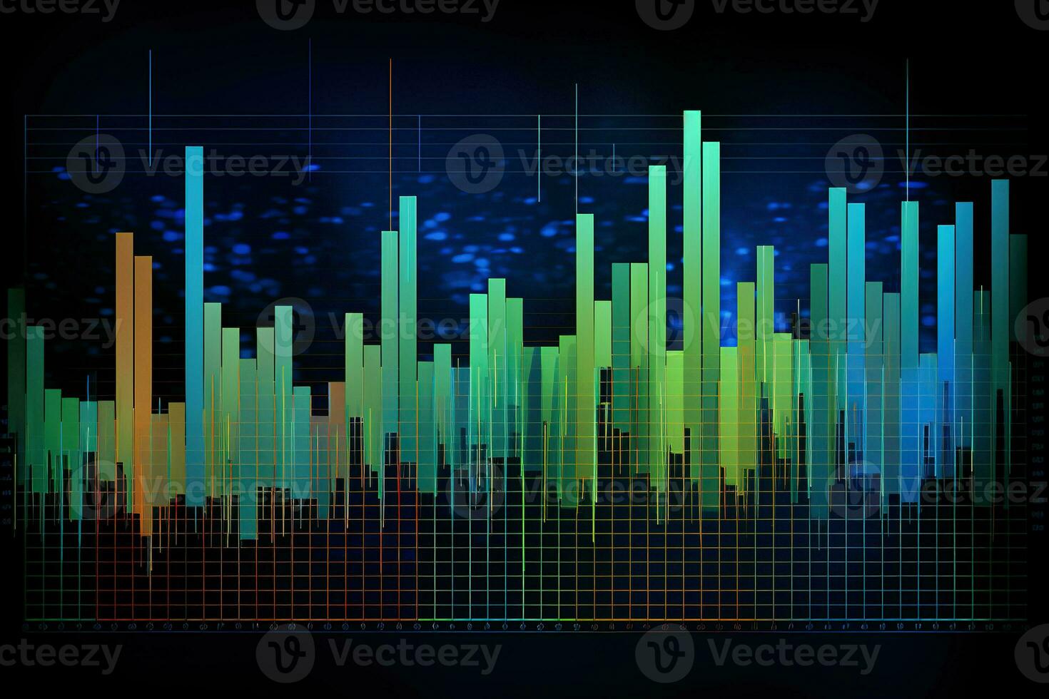abstract bar chart with colorful bars on a dark background. Generative ... abstract bar chart with colorful bars on a dark background. Generative ...