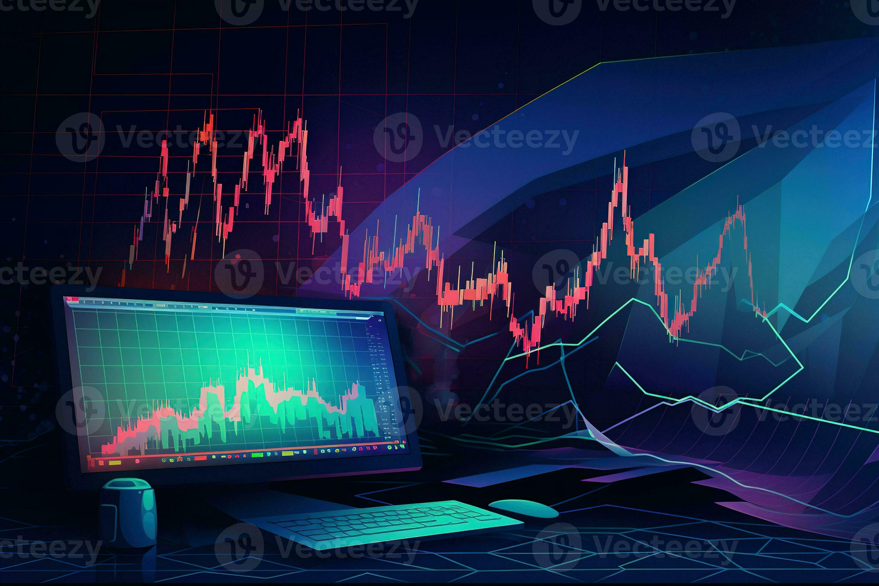 an image of a computer screen with a graph chart. Generative AI ...