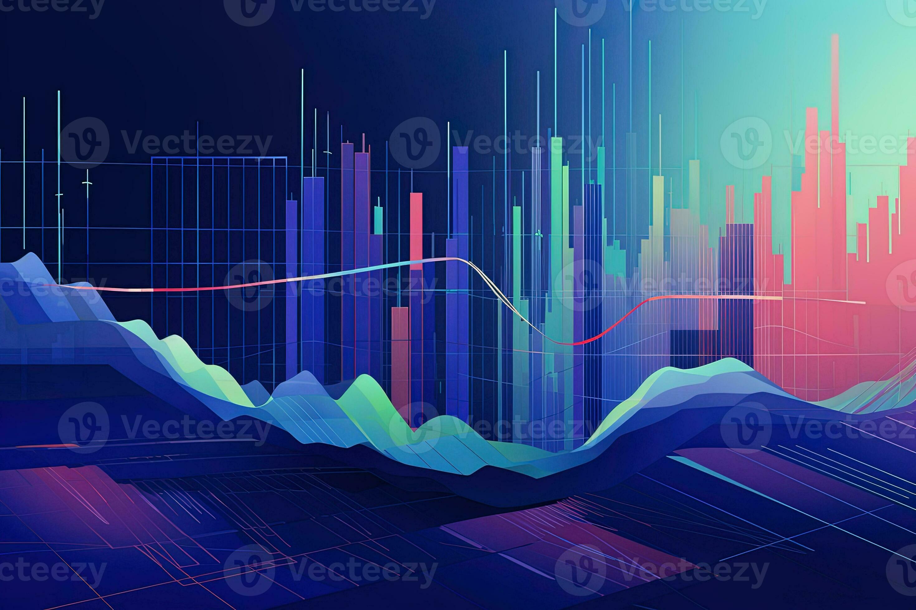 an abstract illustration of a graph chart. Generative AI 30598491 Stock ...