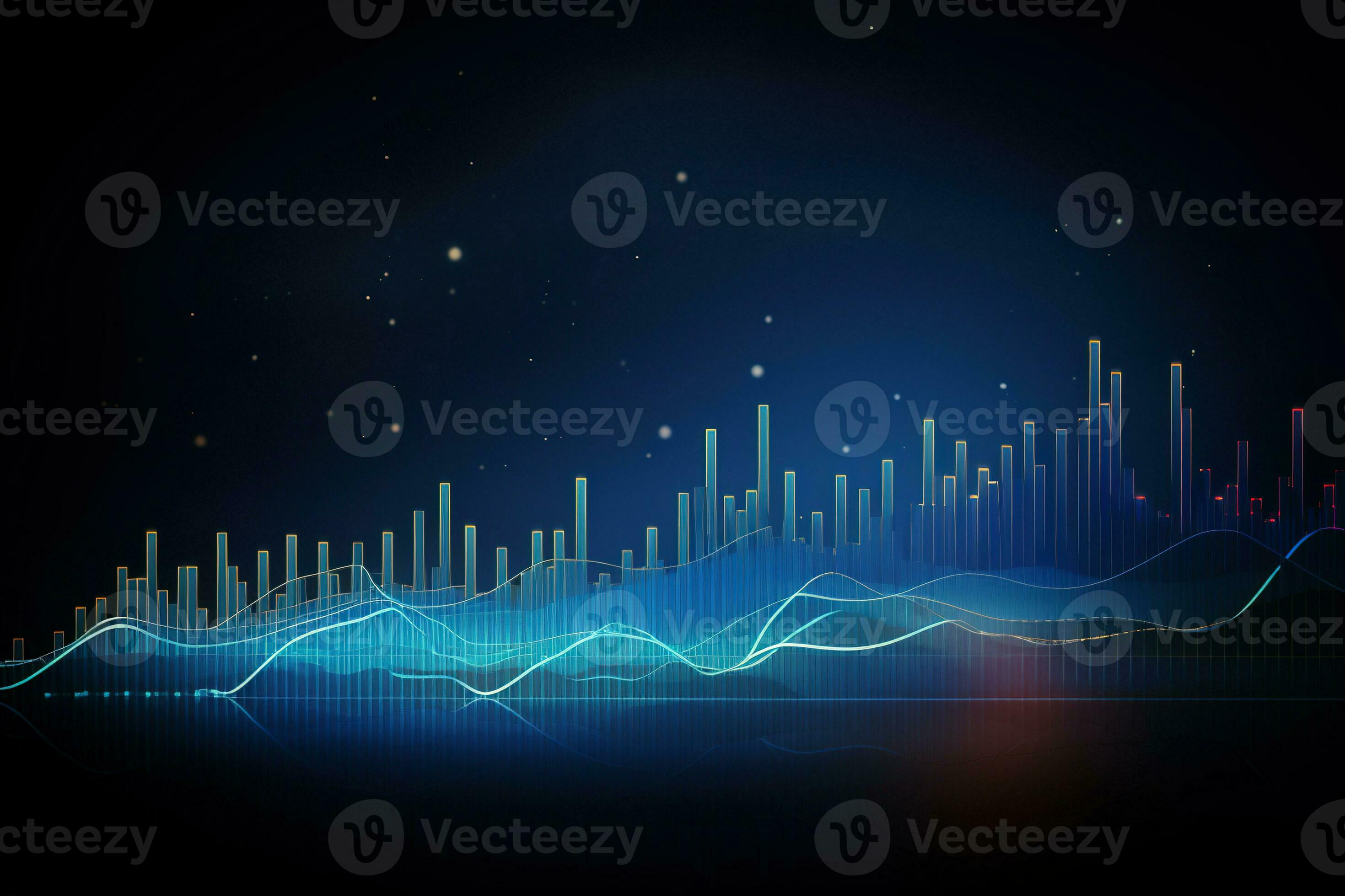 abstract background with blue lines and graphs. Generative AI 30598599 ...