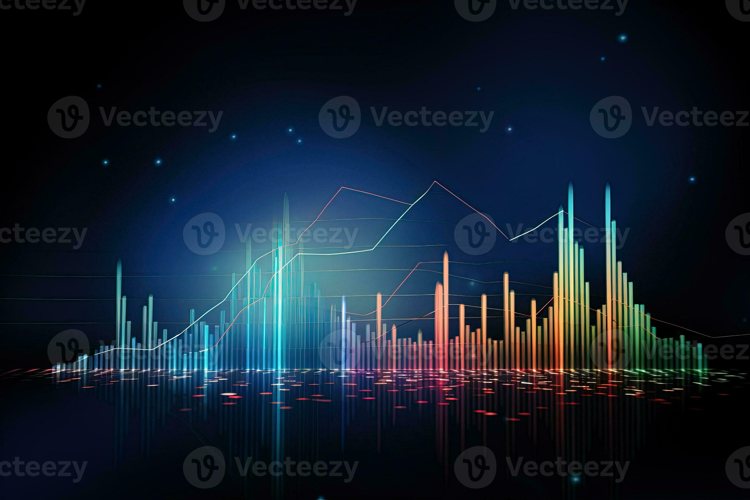 abstract background with colorful lines and graphs. Generative AI ...