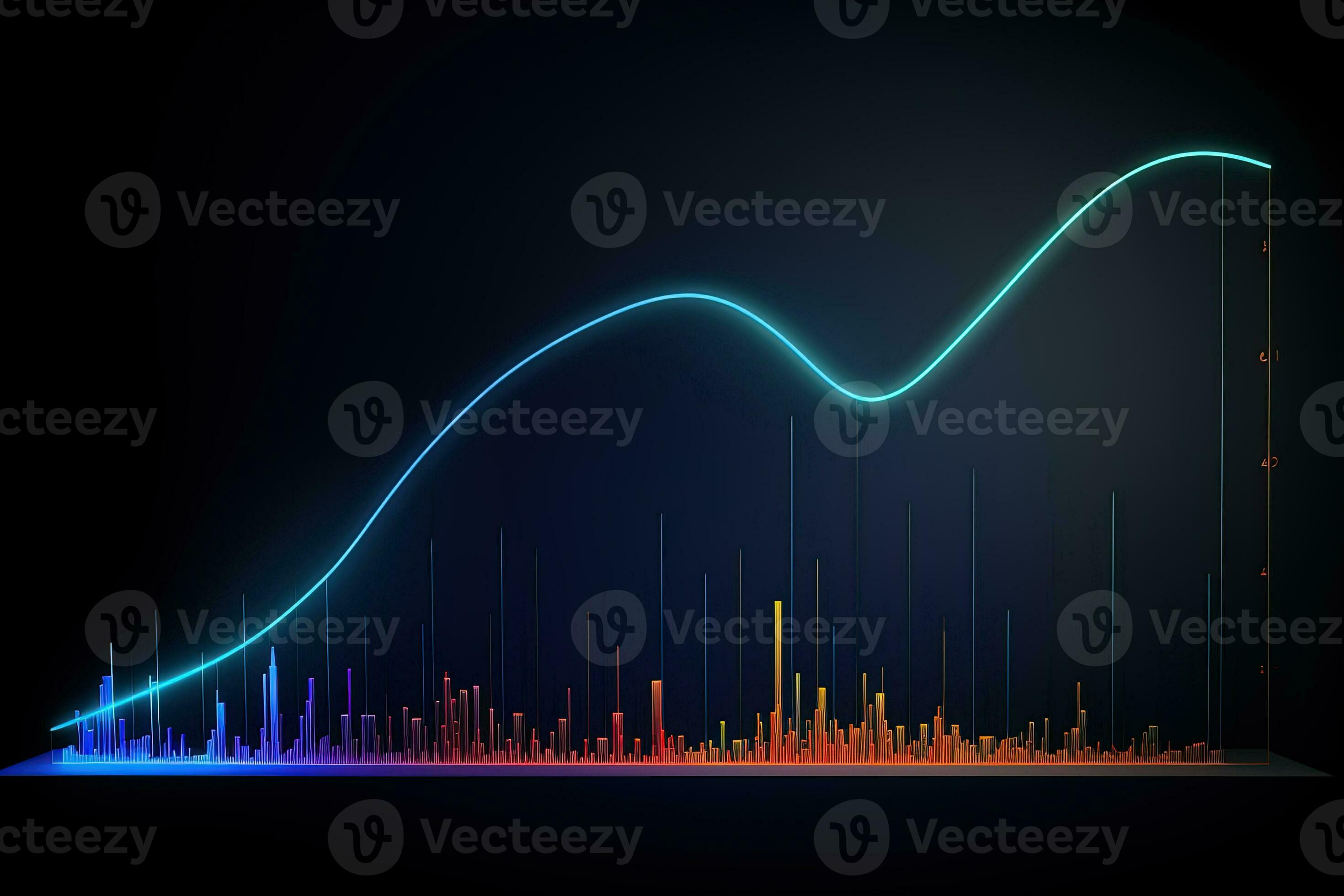 a graph with a line and a bar graph. Generative AI 30598613 Stock Photo ...