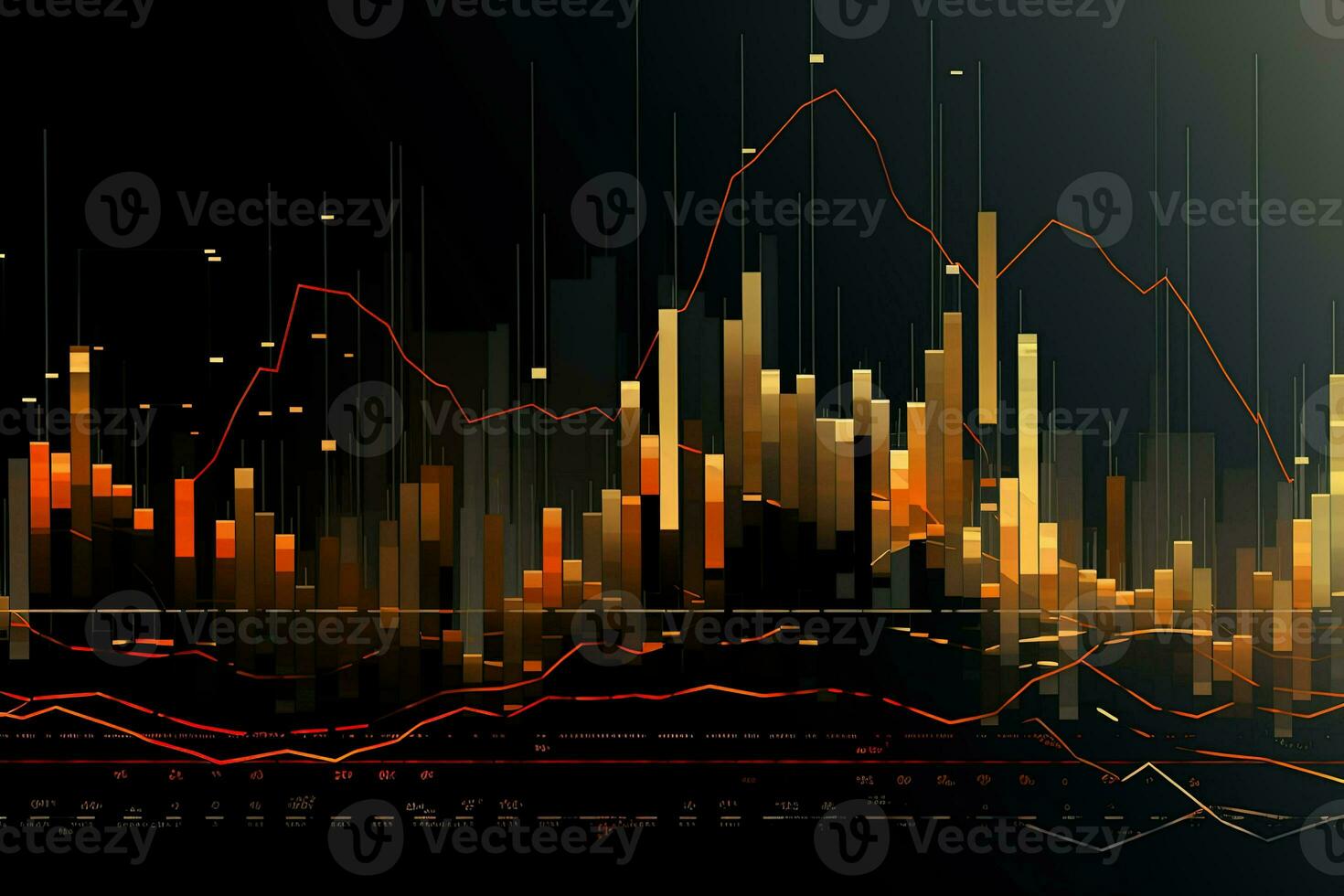 abstract graph of a stock market chart. Generative AI 30598636 Stock ...