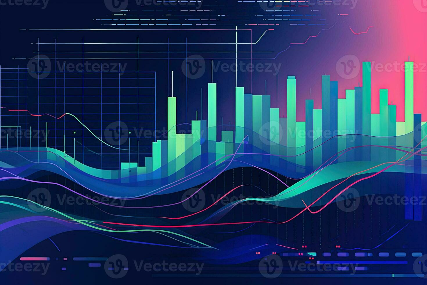 abstract illustration of a graph with a line. Generative AI 30598718 ...