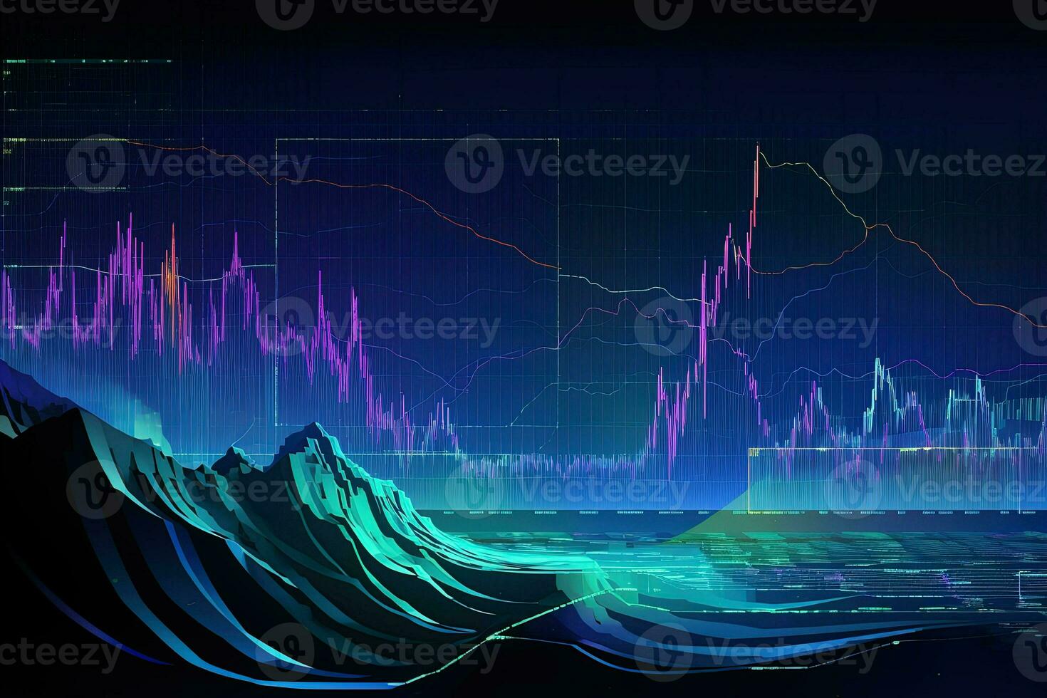 abstract image of a graph and a mountain. Generative AI 30598728 Stock ...