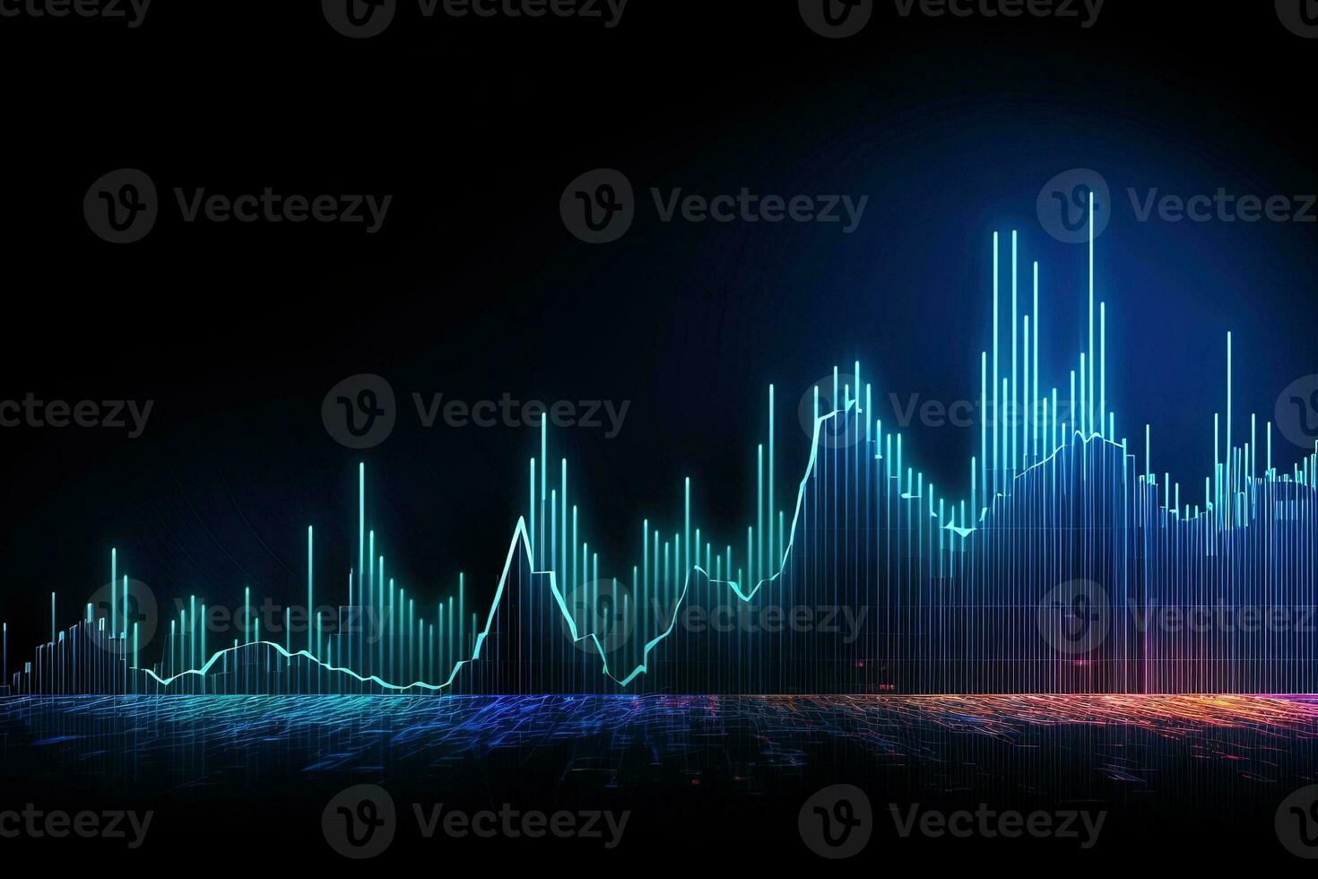 graph of data is shown on dark background. Generative AI 30598770 Stock ...