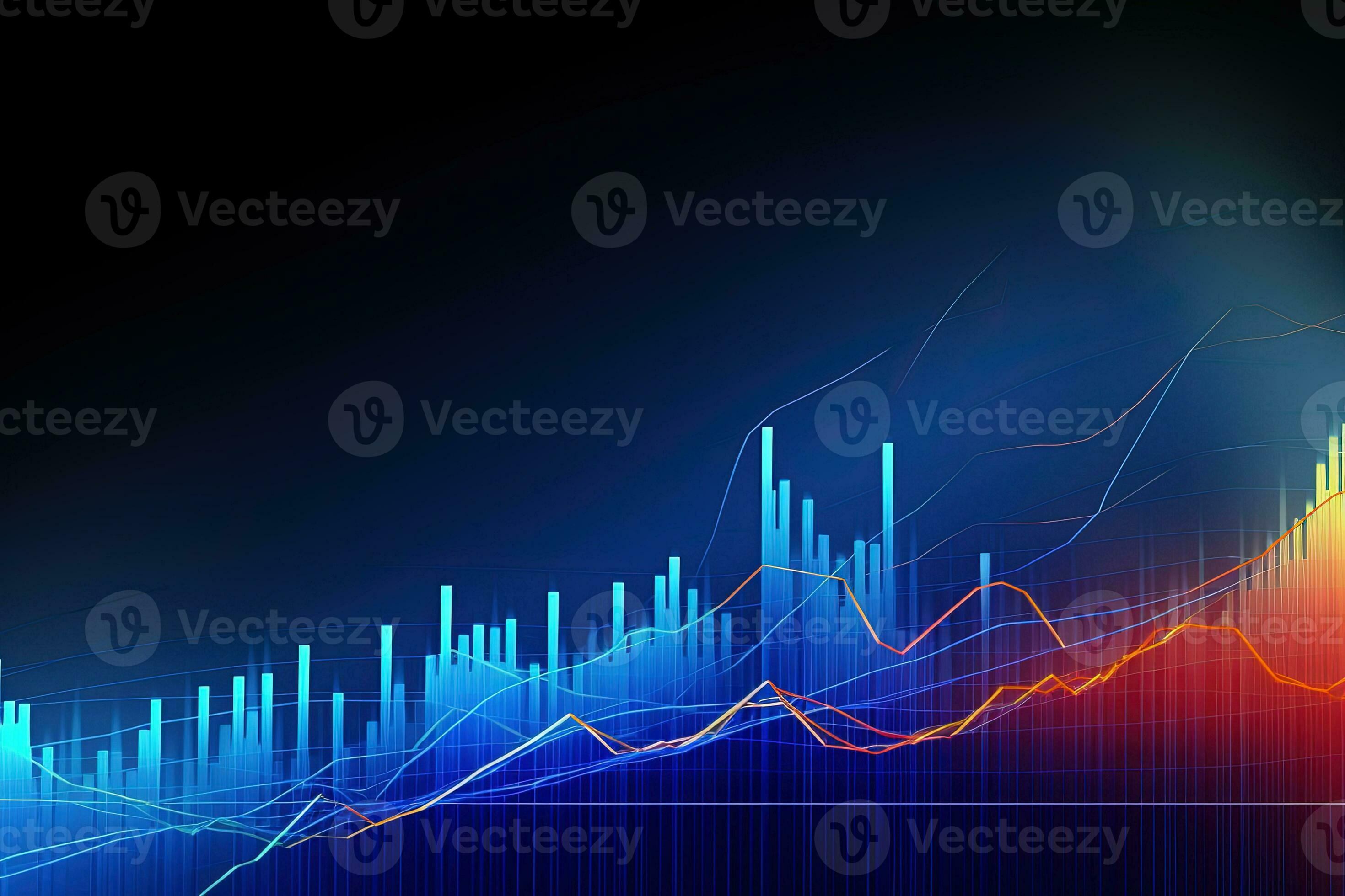 an abstract image of graph chart with line. Generative AI 30598774 ...