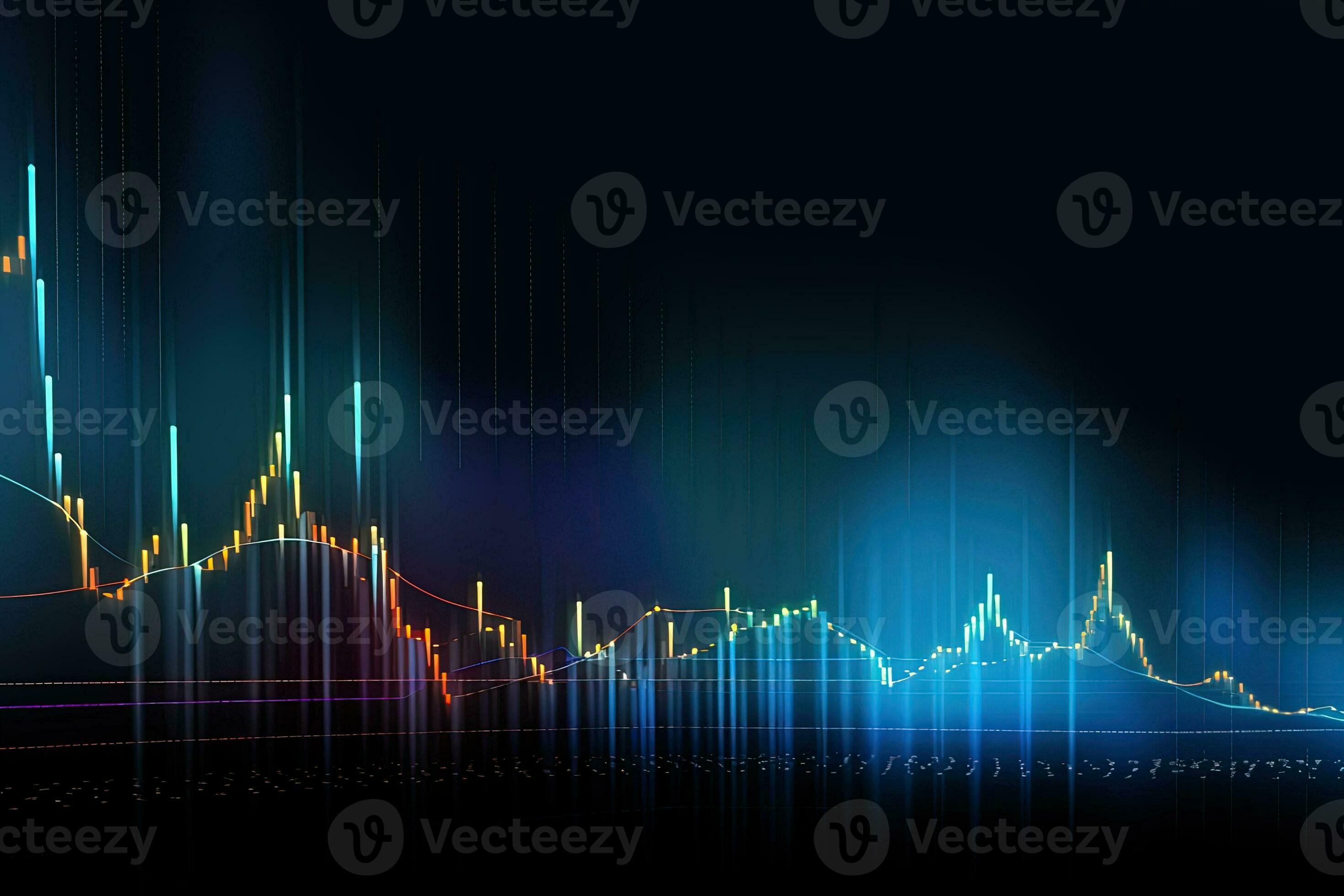 abstract stock chart with a line of light. Generative AI 30598911 Stock ...