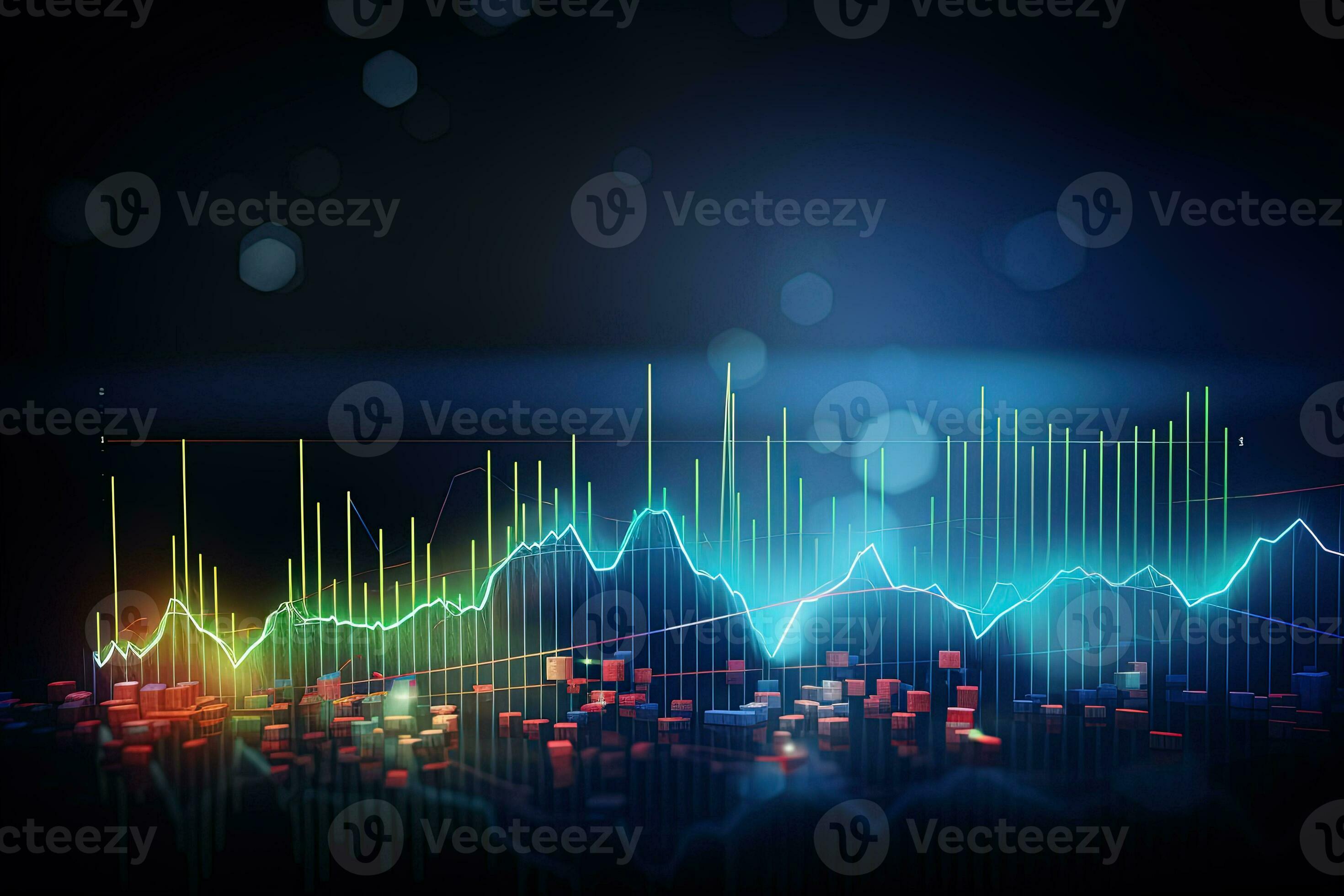 abstract image of graph chart with light background. Generative AI ...
