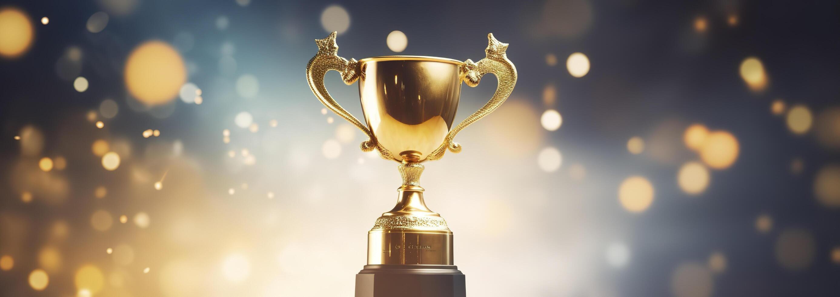 Champion golden trophy for winner background. Success and achievement ...