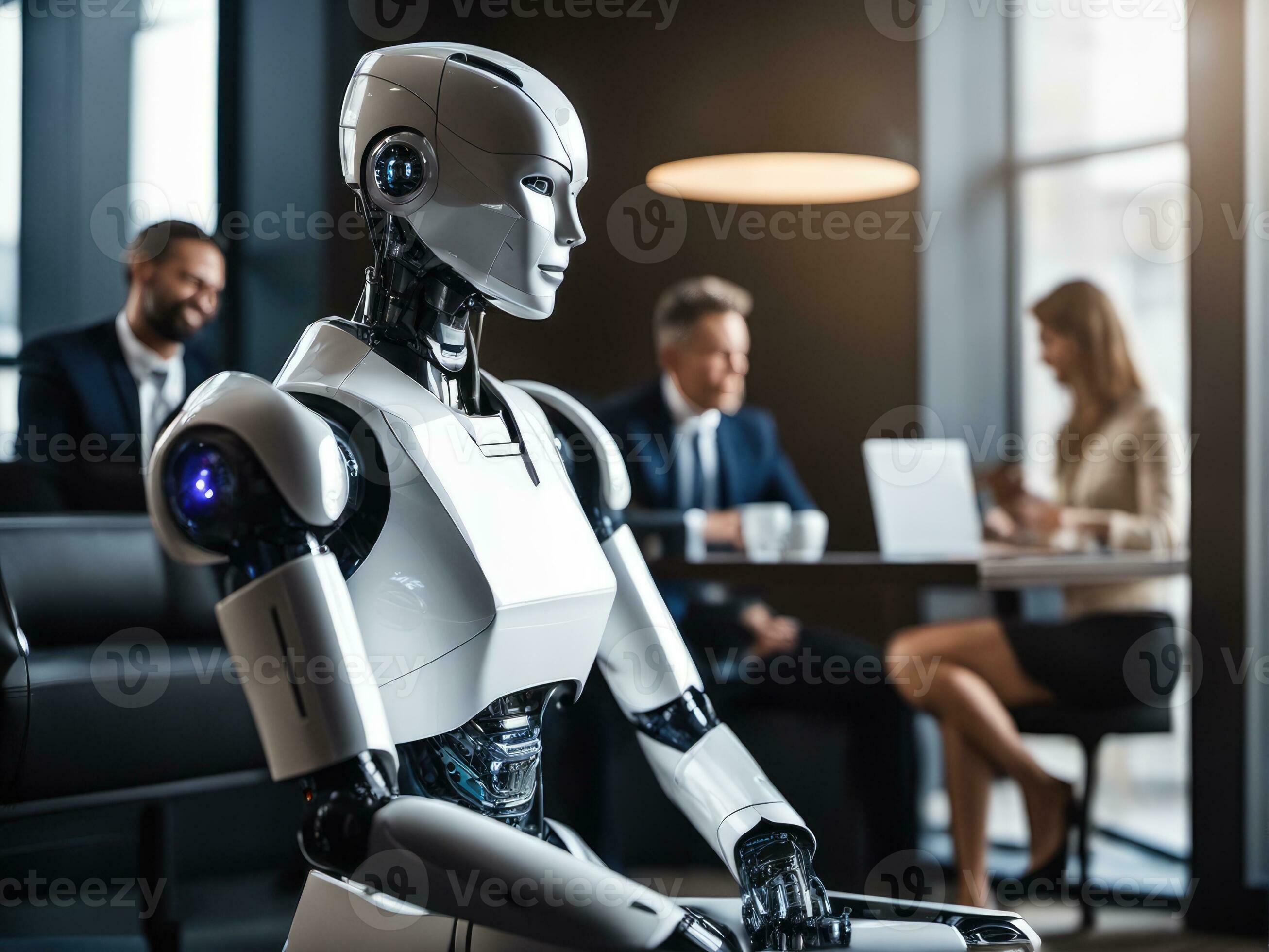 ai robot esperando para un trabajo entrevista. moderno tecnologías ... ai robot esperando para un trabajo entrevista. moderno tecnologías ...
