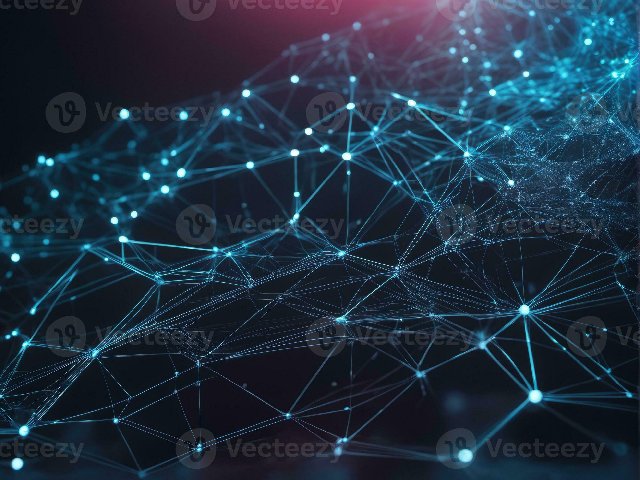 Abstract connected dots on bright background. Technology concept AI Generated 30609935 Stock ...