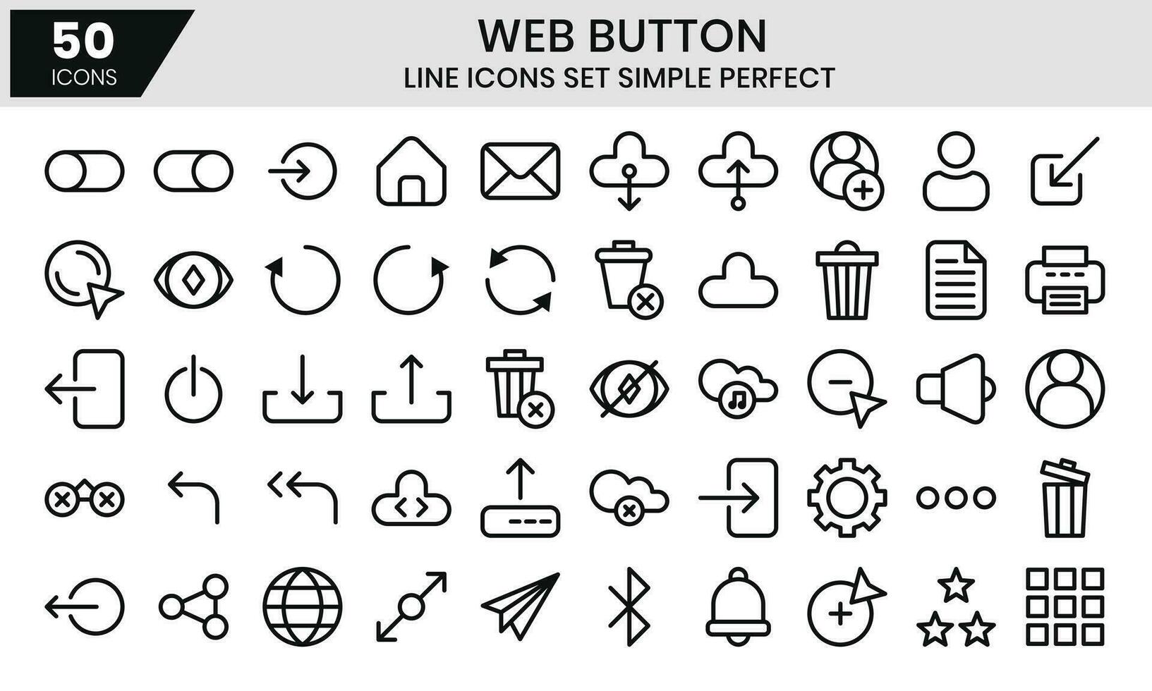 Web button outline icons set, miscellaneous collection. 30613363 Vector Art at Vecteezy