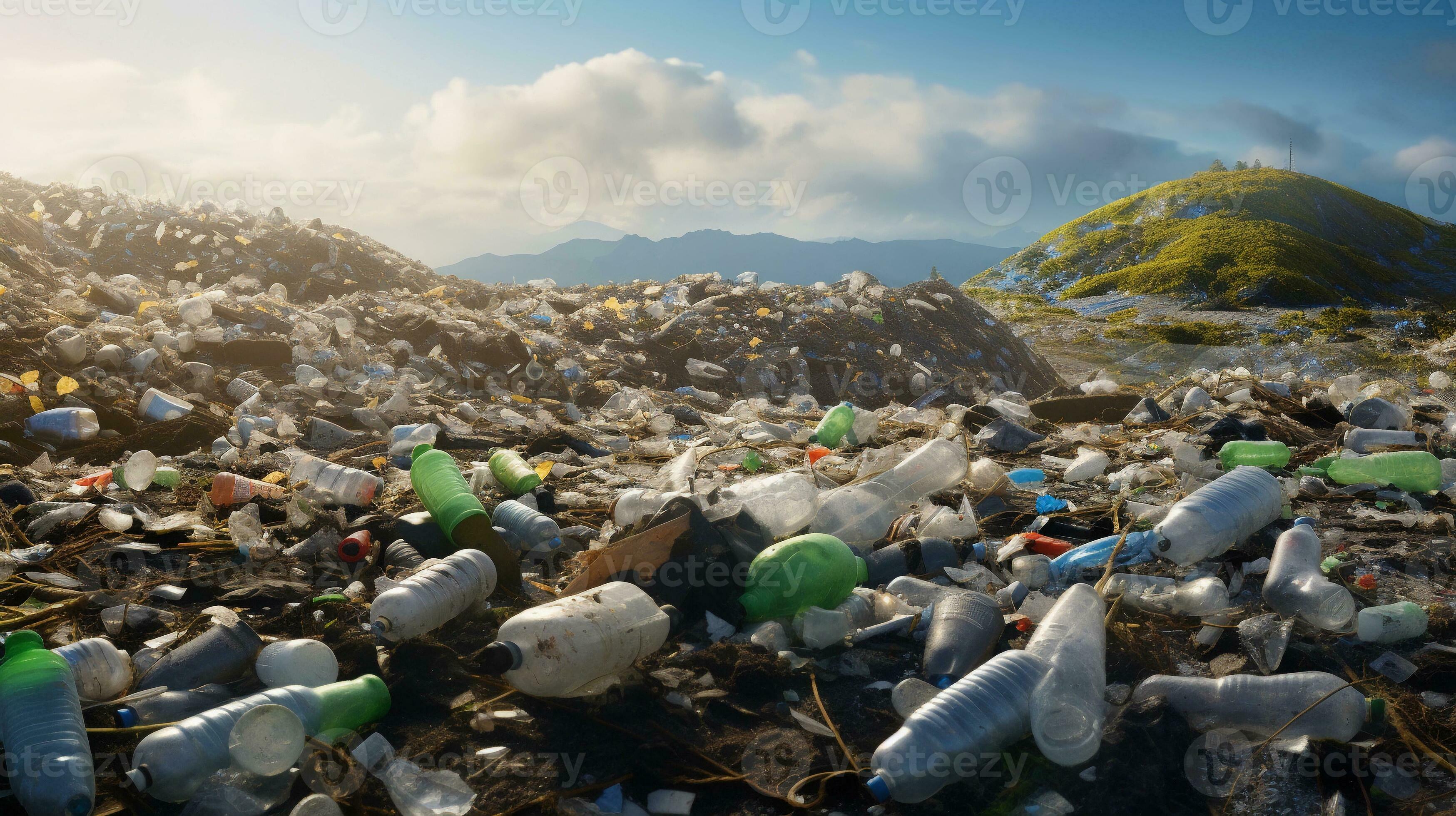 A visual representation of a landfill overflowing with single-use ... A visual representation of a landfill overflowing with single-use ...