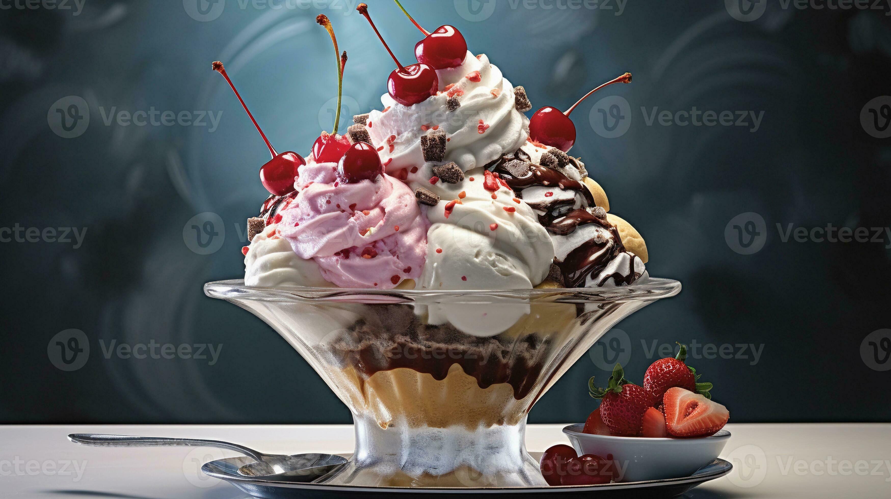 A visually appealing composition showcasing an exquisite ice cream ...