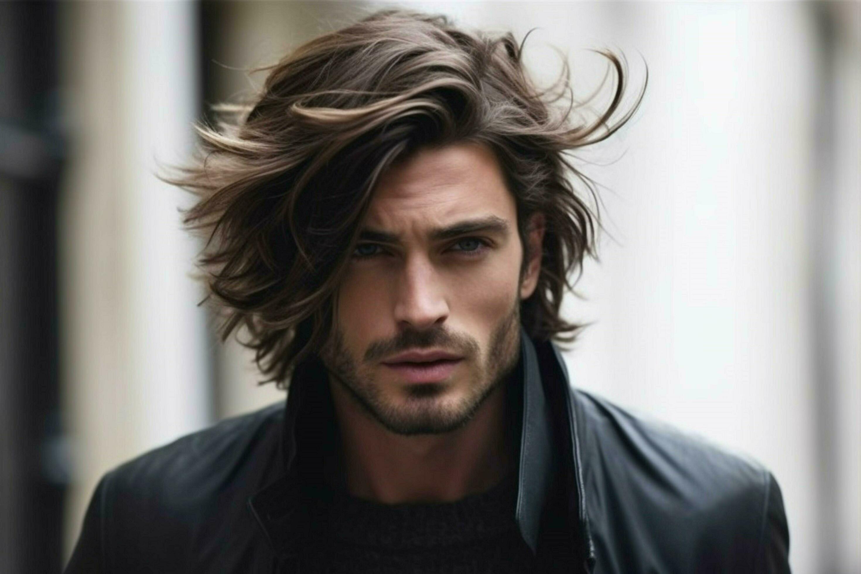 mens hairstyles for medium length hair 30639990 Stock Photo at Vecteezy