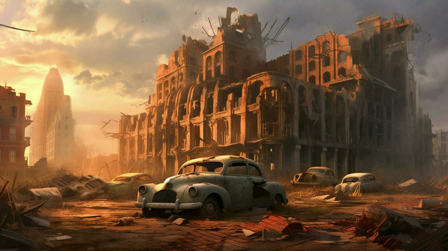 this is a ruined city with destroyed buildings 30654114 Stock Photo at ...