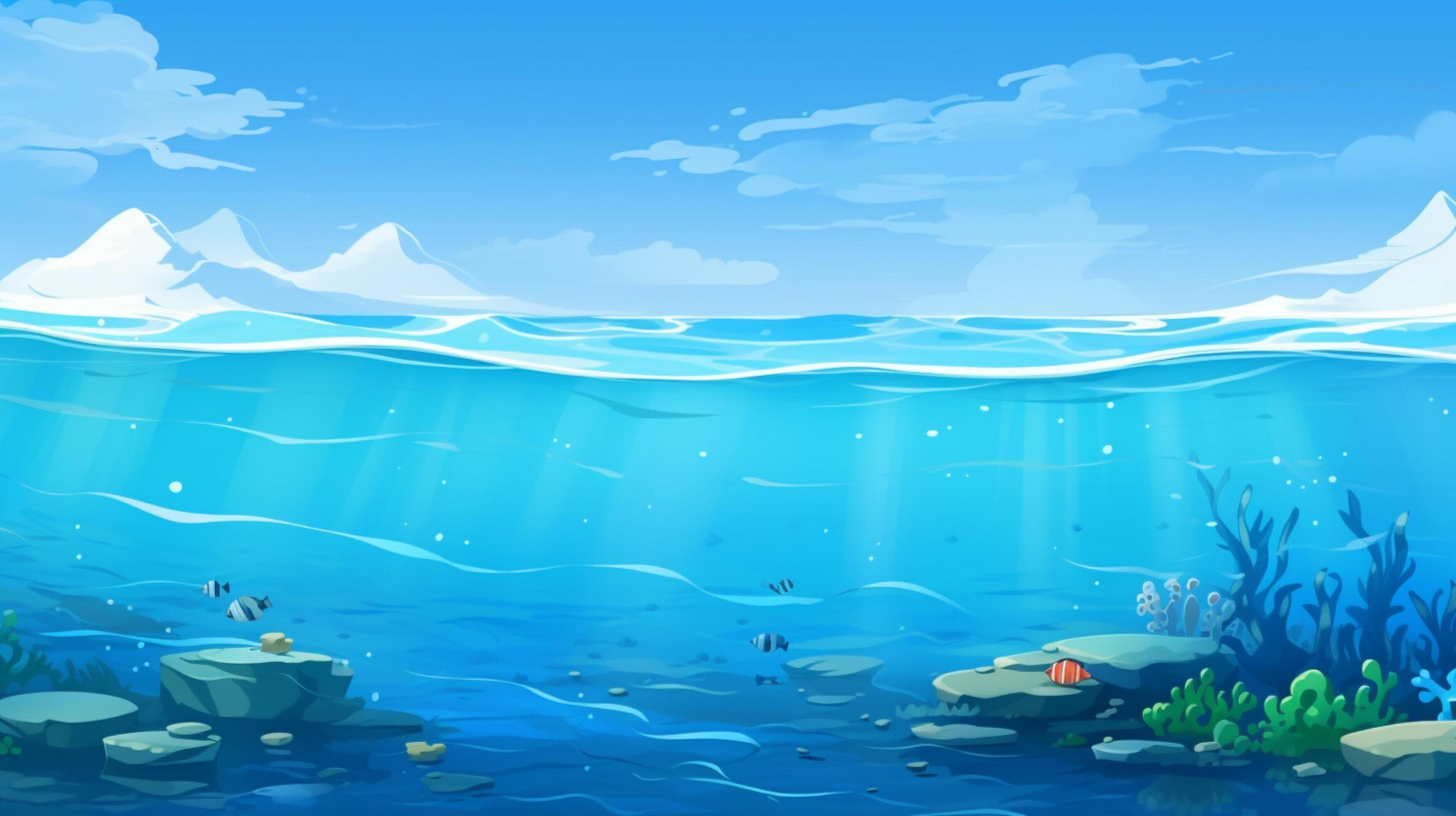 cartoon style ocean background for product showca 30663951 Stock Photo ...