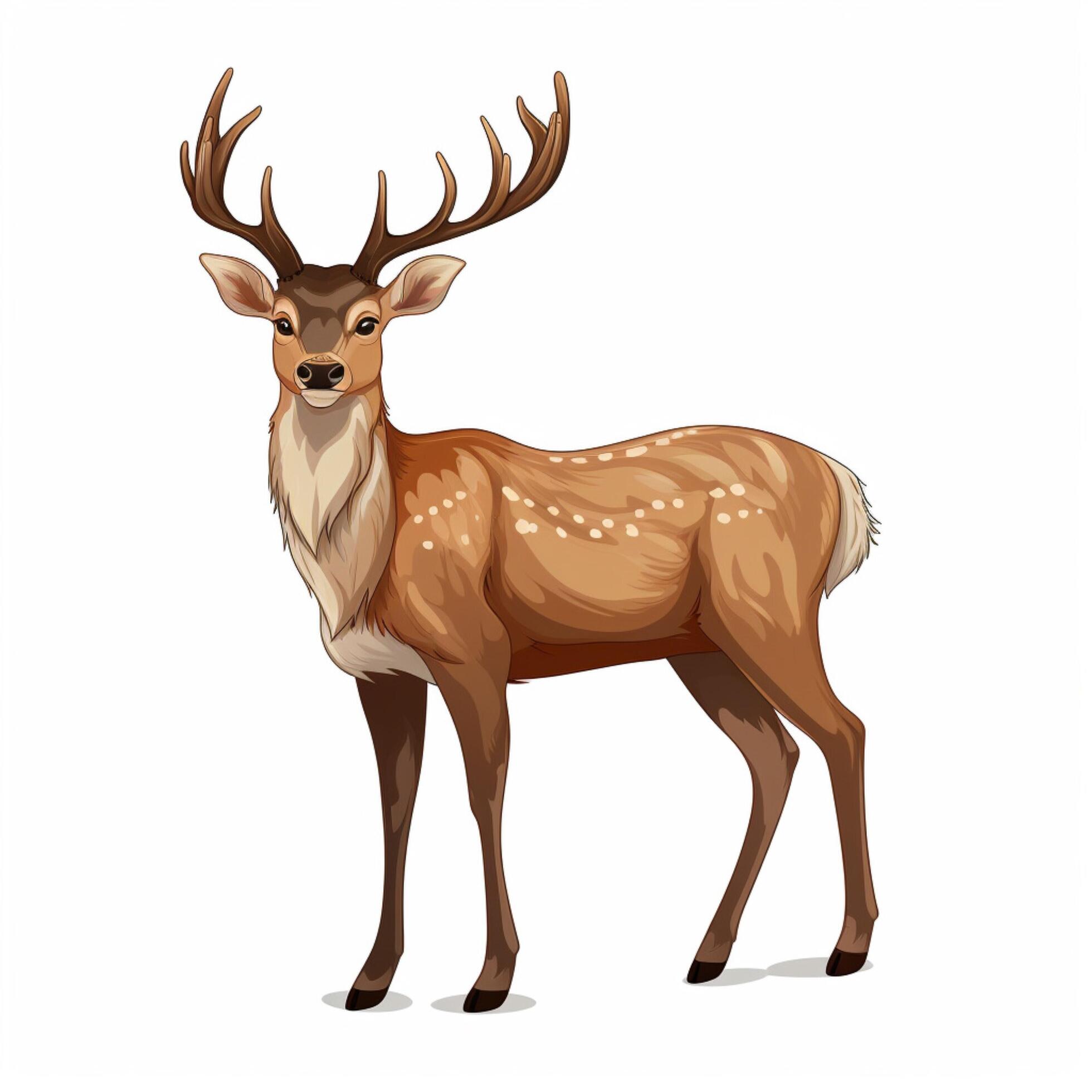 Deer 2d cartoon vector illustration on white background hi 30685190 ...