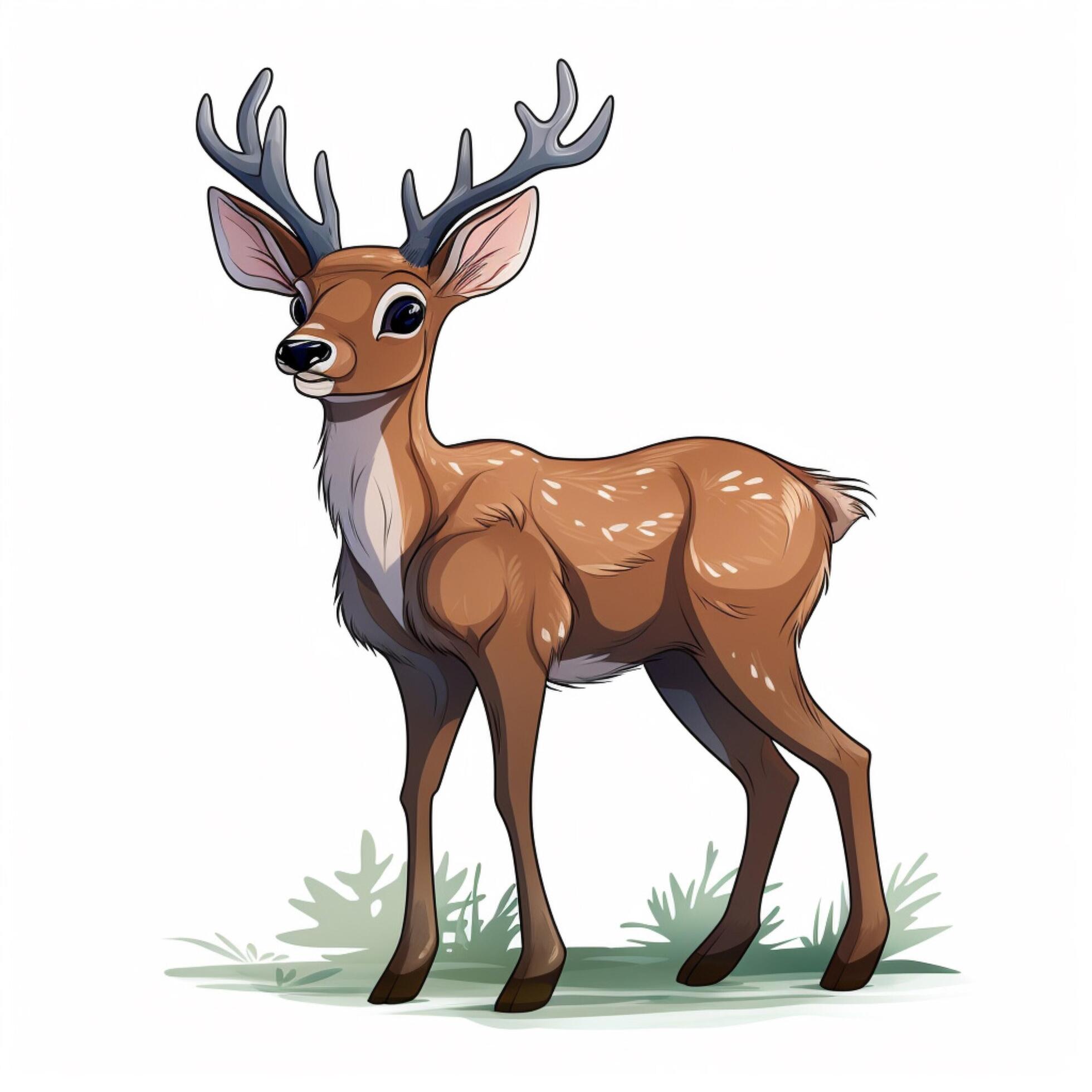 Deer 2d cartoon vector illustration on white background hi 30685192 ...
