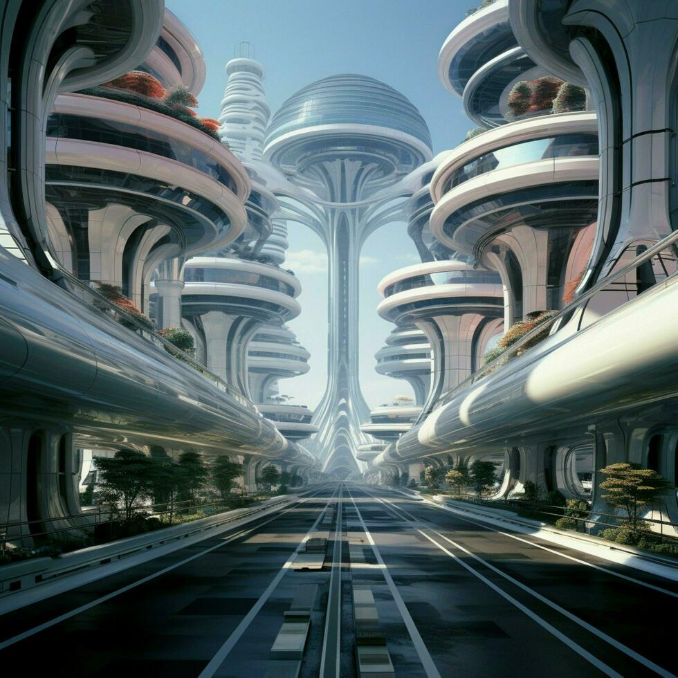 Depict The Influence Of Y2k On Futuristic Architecture And 30685302