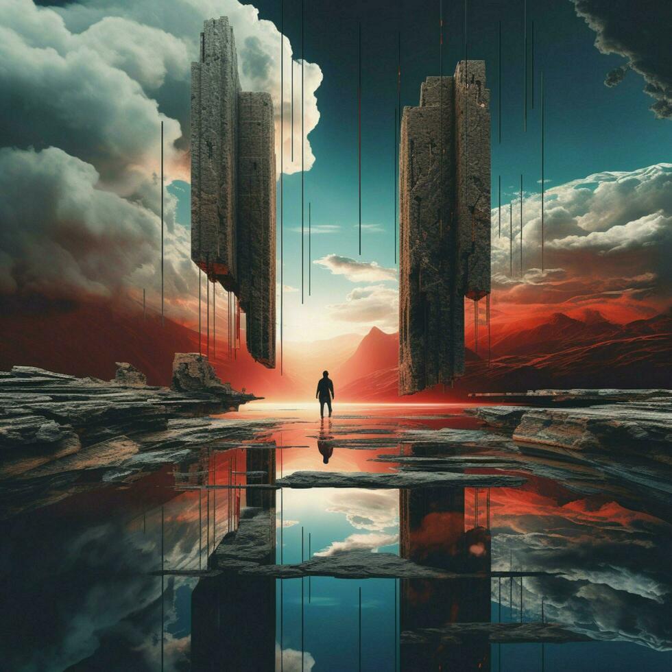 Digital Artifacts Merging To Form Awe Inspiring Compositio 30685507 5857
