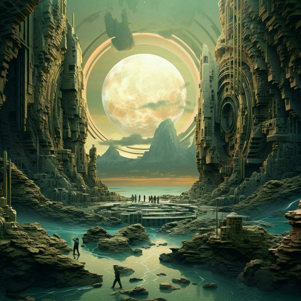 Digital Artifacts Merging To Form Awe Inspiring Compositio 30685510 0735