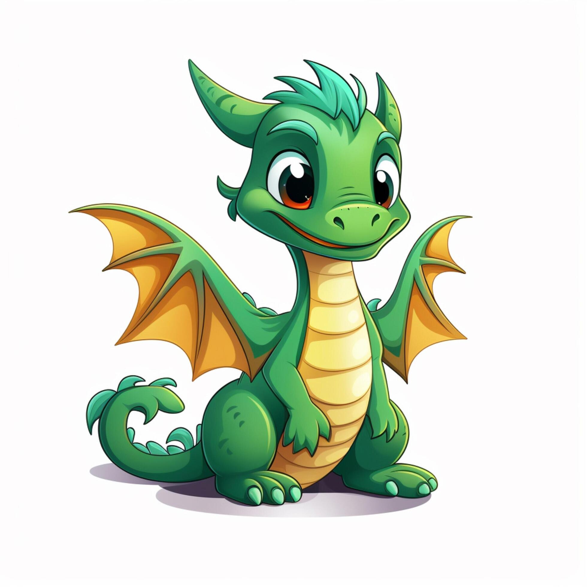 Dragon 2d cartoon vector illustration on white background 30686214 ...