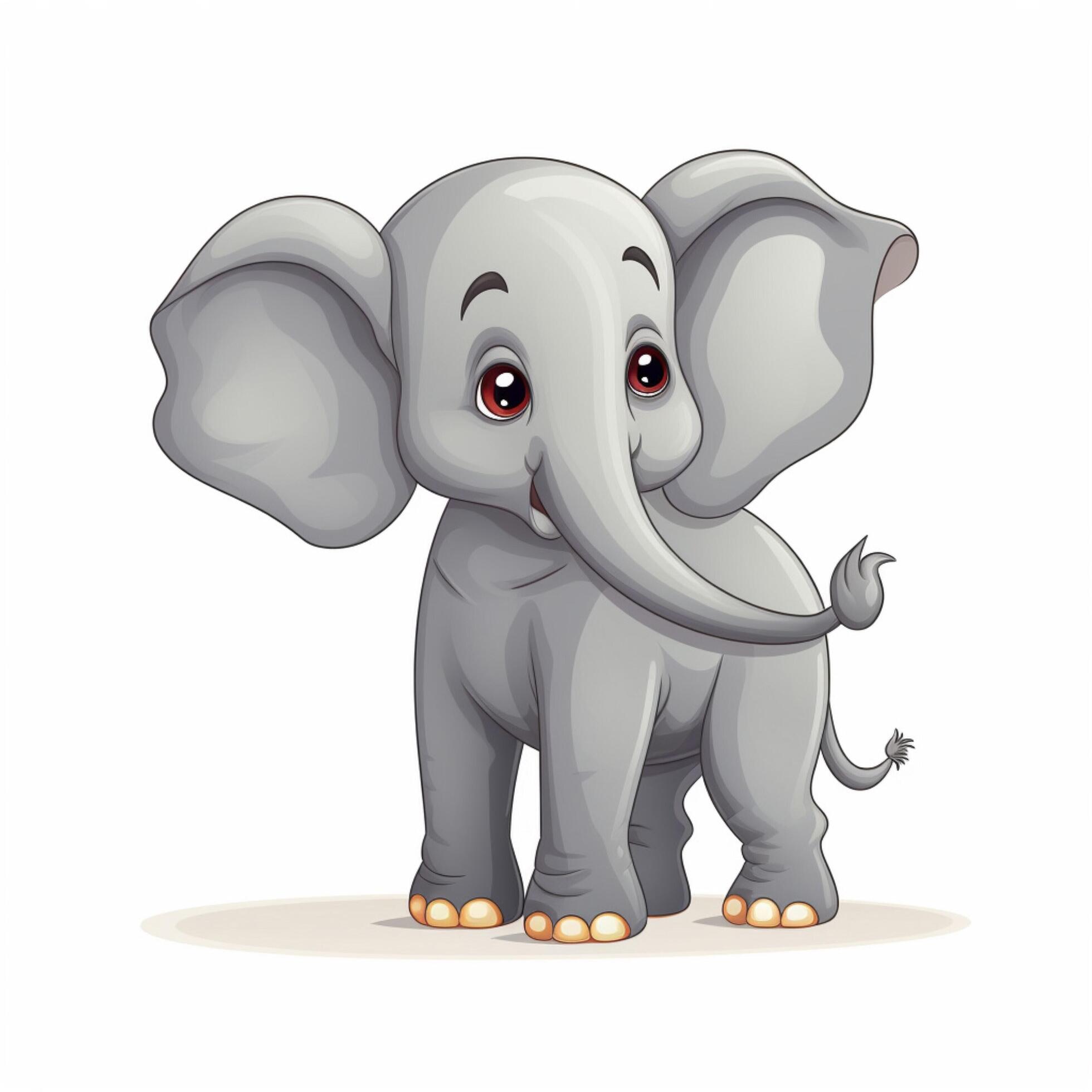 Elephant 2d cartoon vector illustration on white backgroun 30686553 ...