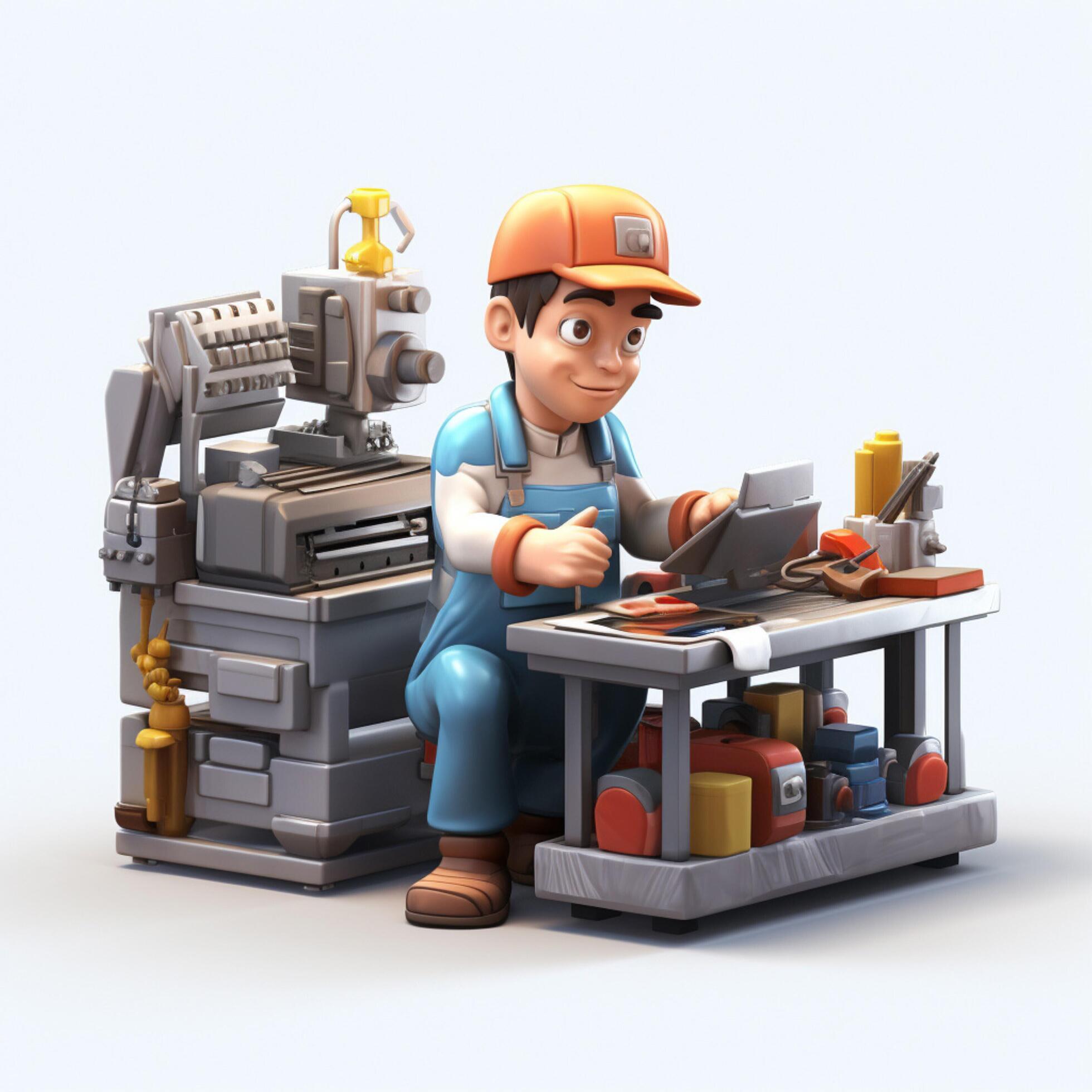 Factory Worker 2d cartoon illustraton on white background 30687269 ...