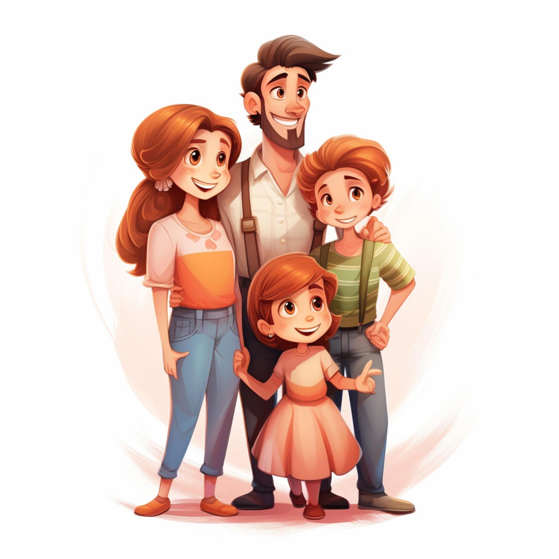 Family 2d cartoon illustraton on white background high 30687287 Stock ...